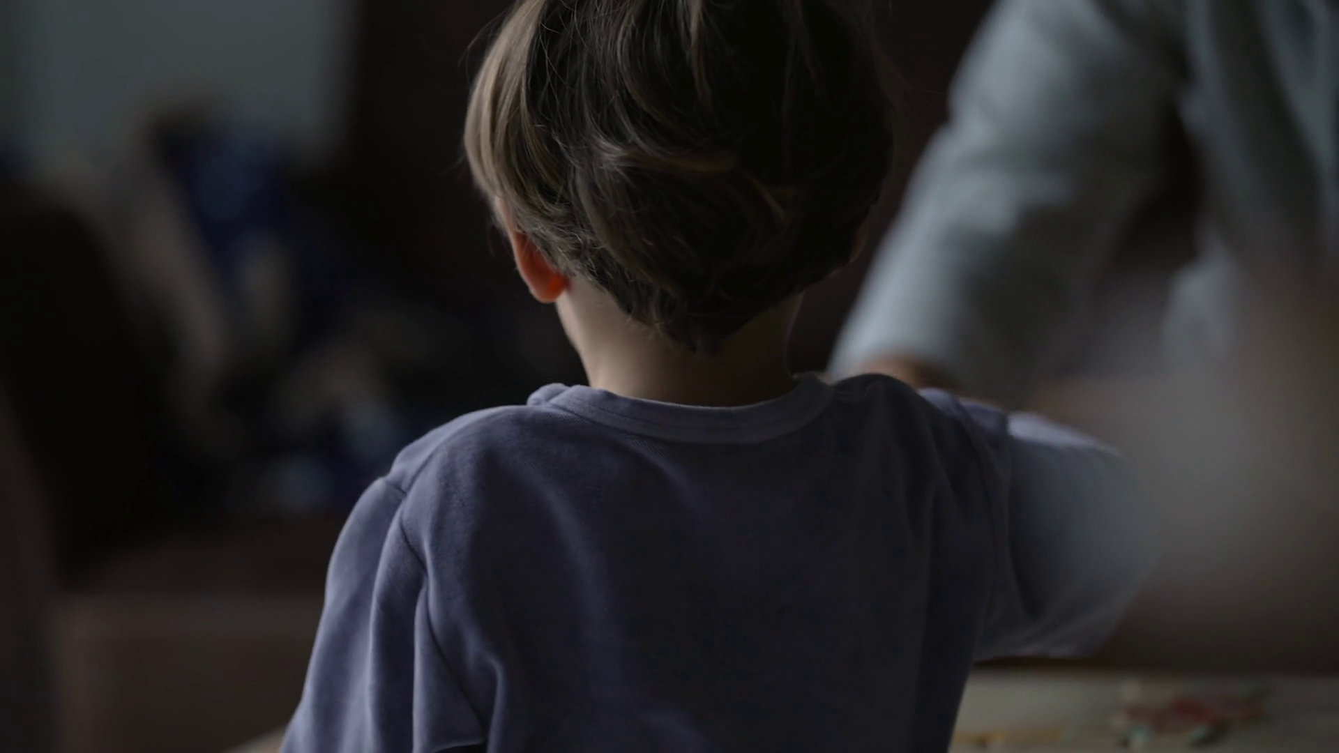 Back View Of Child Playing Board Games With Stock Footage SBV-348887154 ...