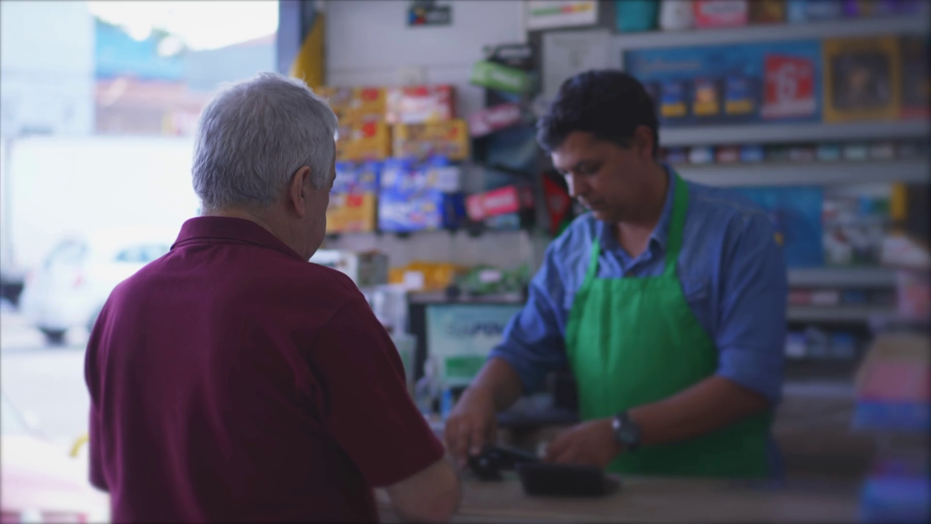 Back Of Customer At Cashier Of Local Small Stock Footage SBV-348499731 ...