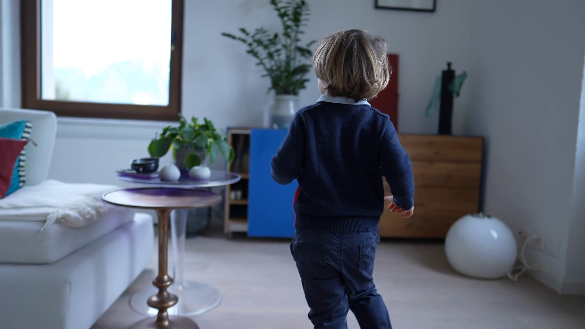 Back Of Little Boy Running At Home Indoors Stock Footage SBV-348684688 ...