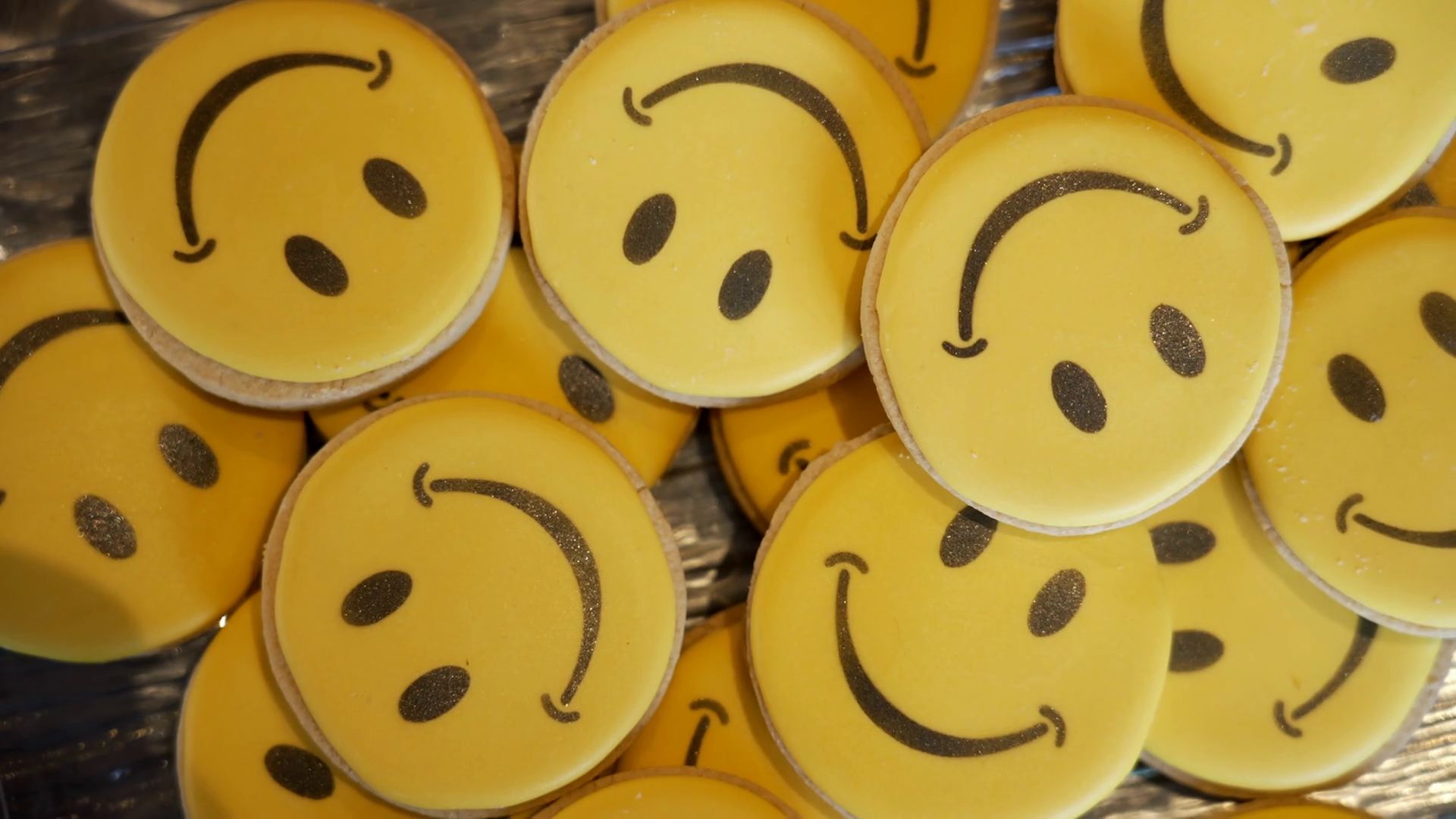 Happy Emoticon Cookies Delightful Sugary Stock Footage SBV-348572667 ...