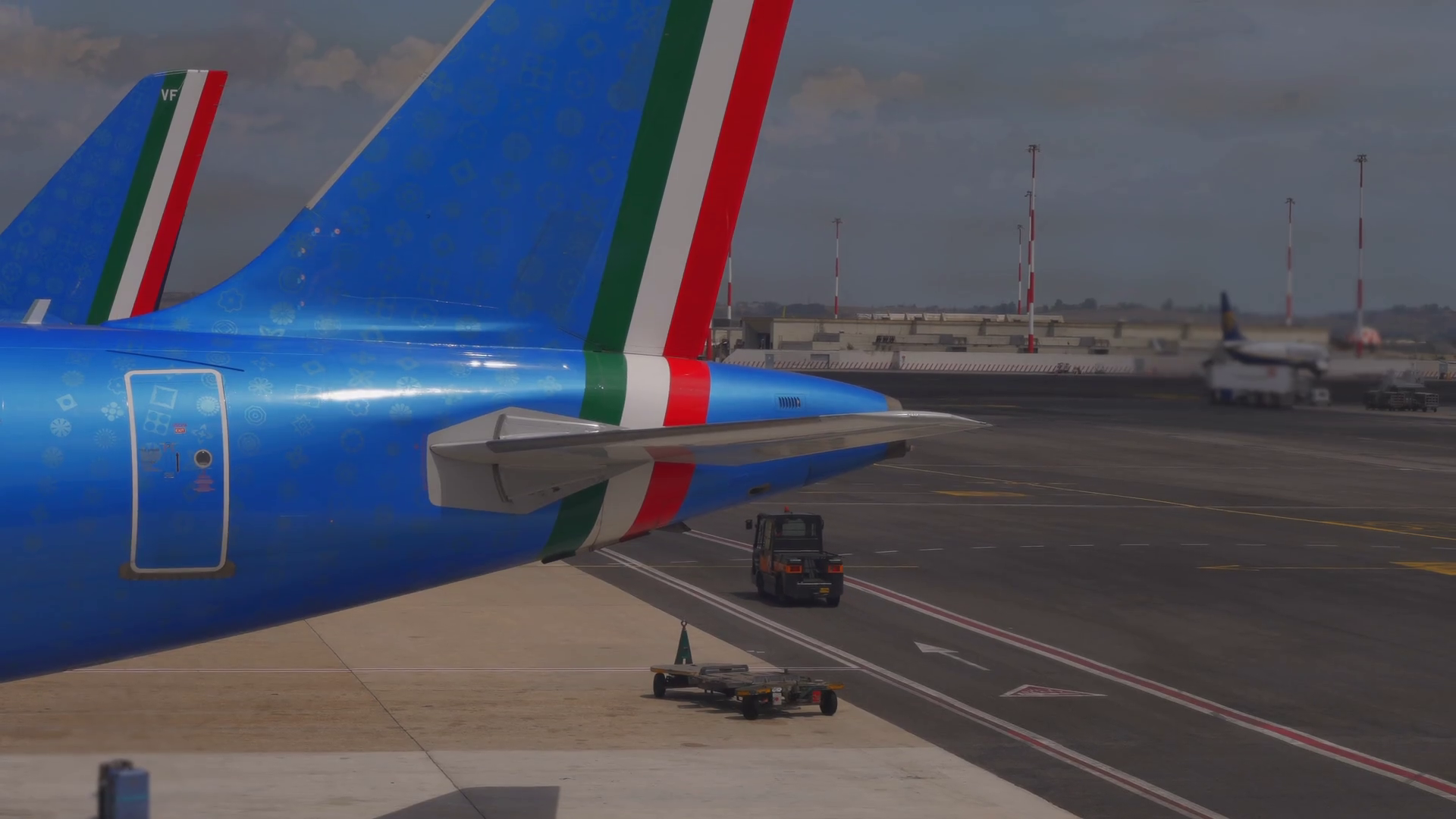 Blue Airplane Tail With Italian Flag Colors Stock Footage SBV-352768792 ...