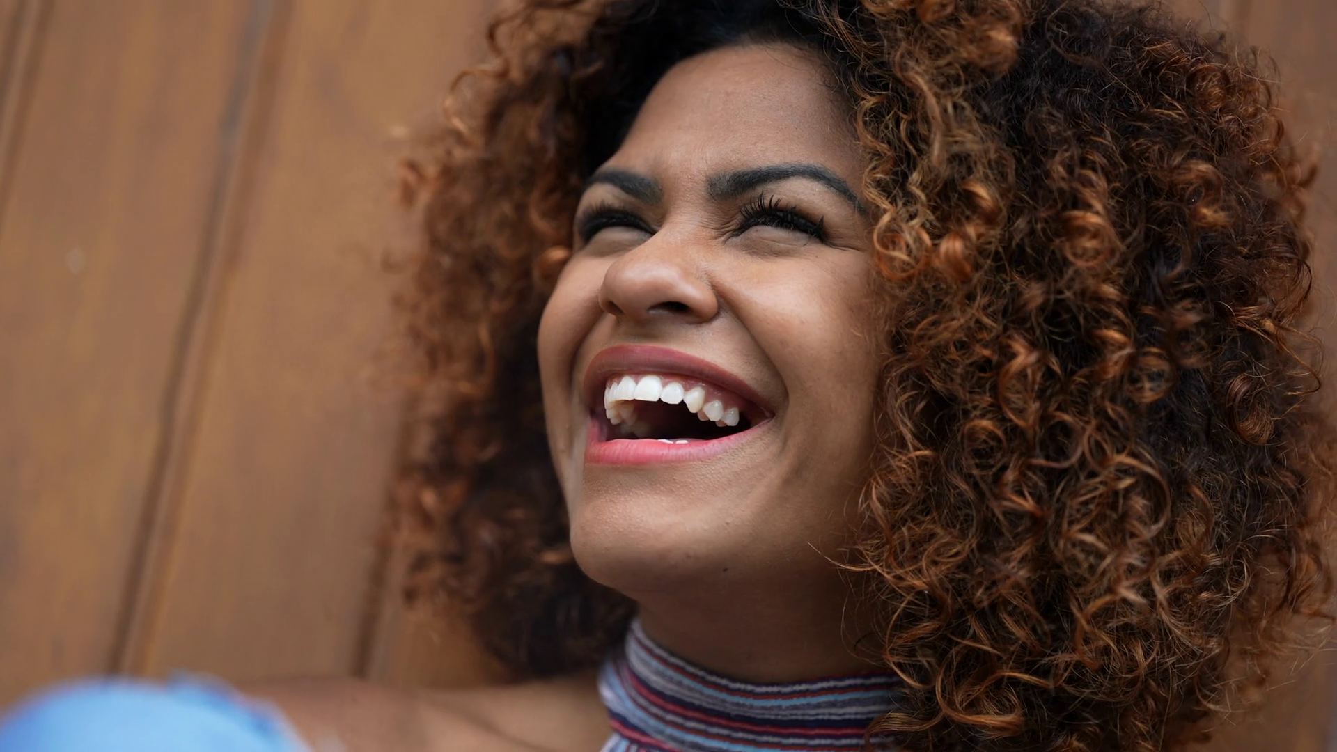 Black African Woman Laughing Smiling Close Stock Footage SBV-348715478 ...