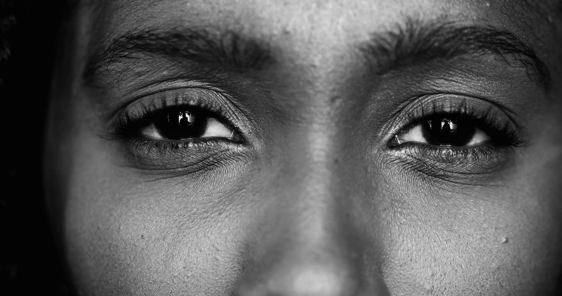 Black White African Ethnicity Woman Eyes Stock Footage SBV-348839322 ...