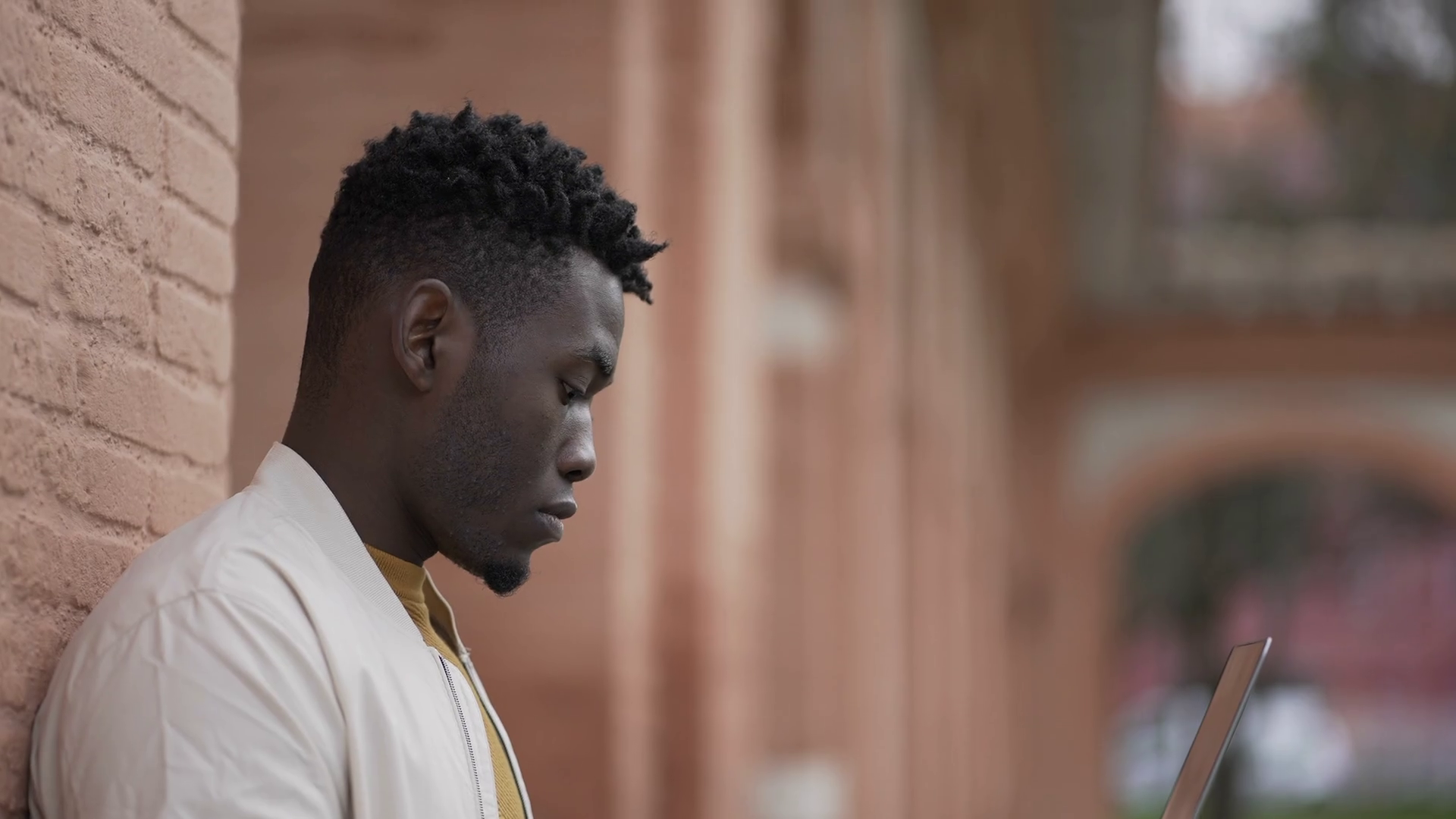 Black Man Typing On Computer Laptop Sitting Stock Footage SBV-348696362 ...