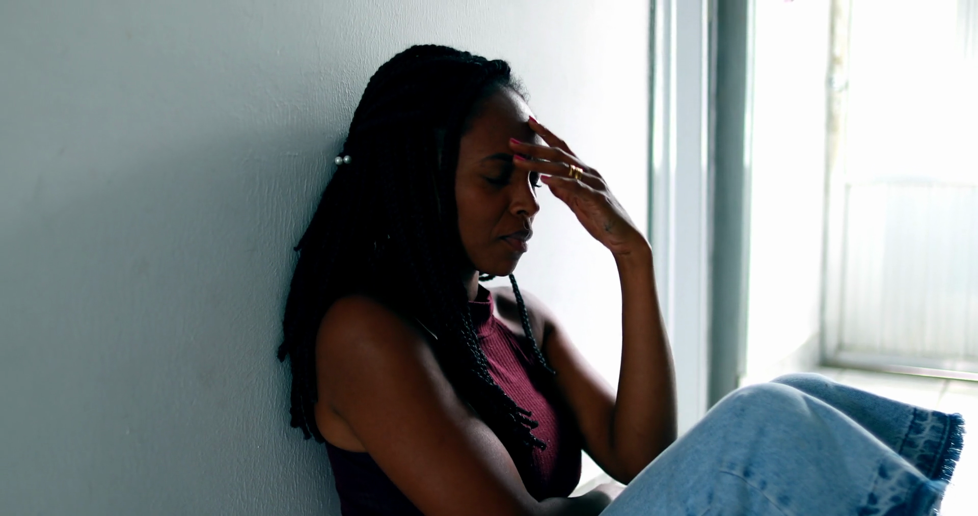 Black Woman Suffering Anxiety Struggle Stock Footage SBV-348832027 ...