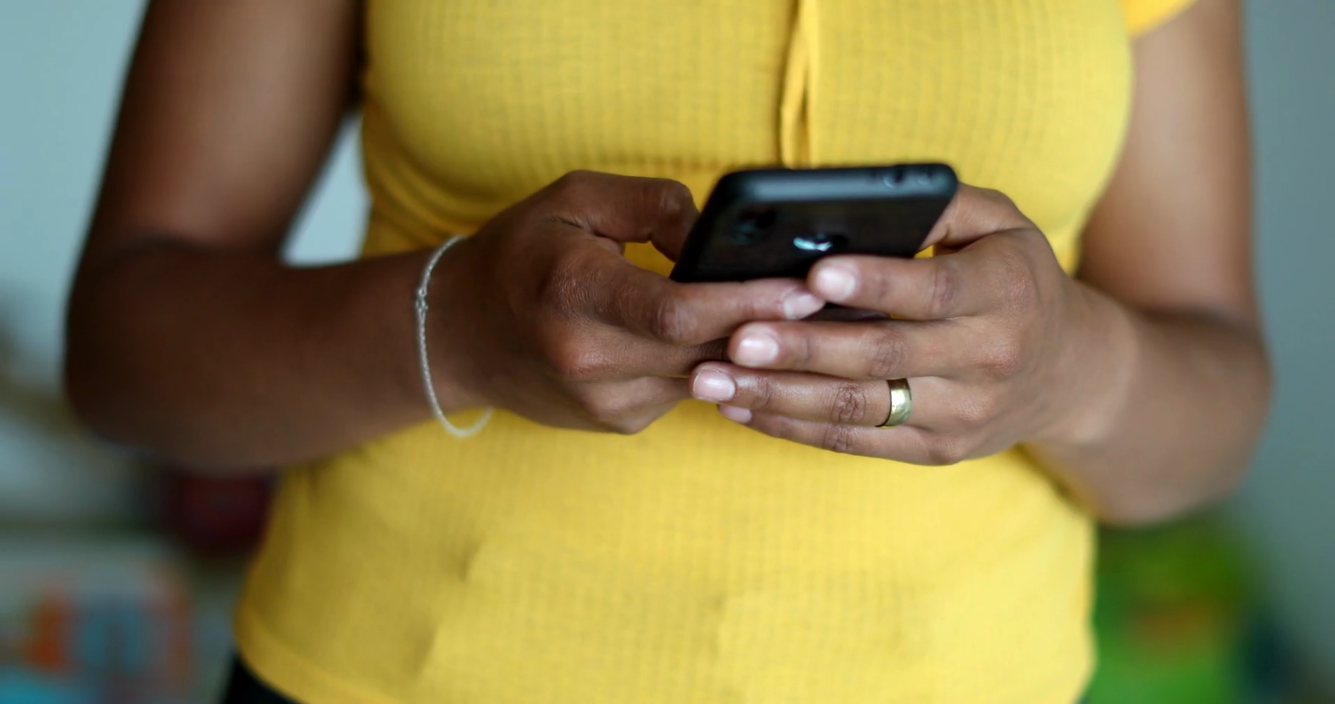 Black Woman Typing On Cellphone Device Stock Footage SBV-348483353 ...
