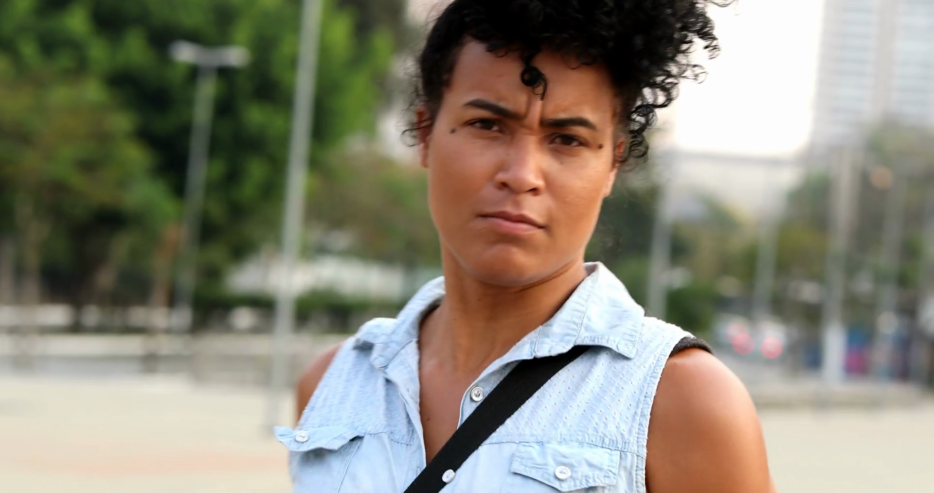 Blackoman Annoyed Making Stop Sign With Hand Stock Footage SBV ...