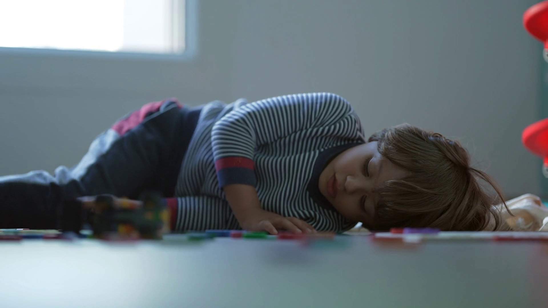Bored Small Boy Laying On Floor In Bedroom Stock Footage SBV-348864442 ...