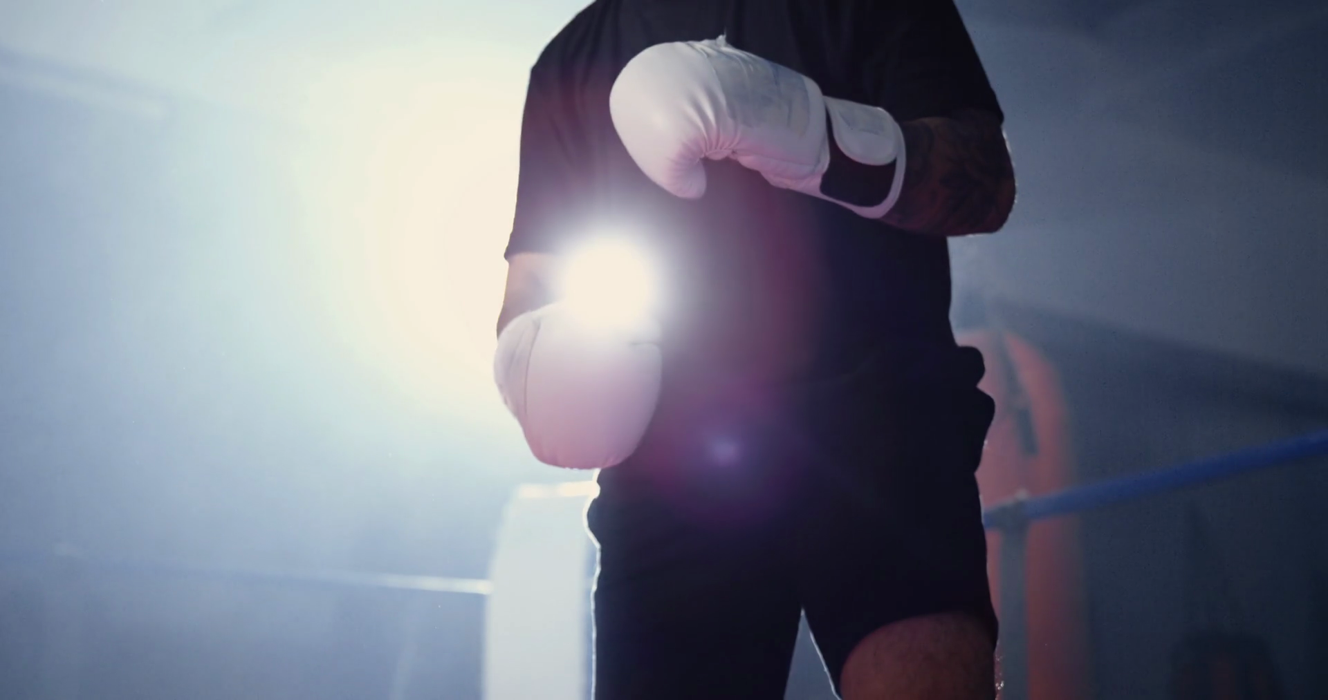 Boxer Inside Ring Wearing Boxing Gloves On Stock Footage SBV-348594703 ...