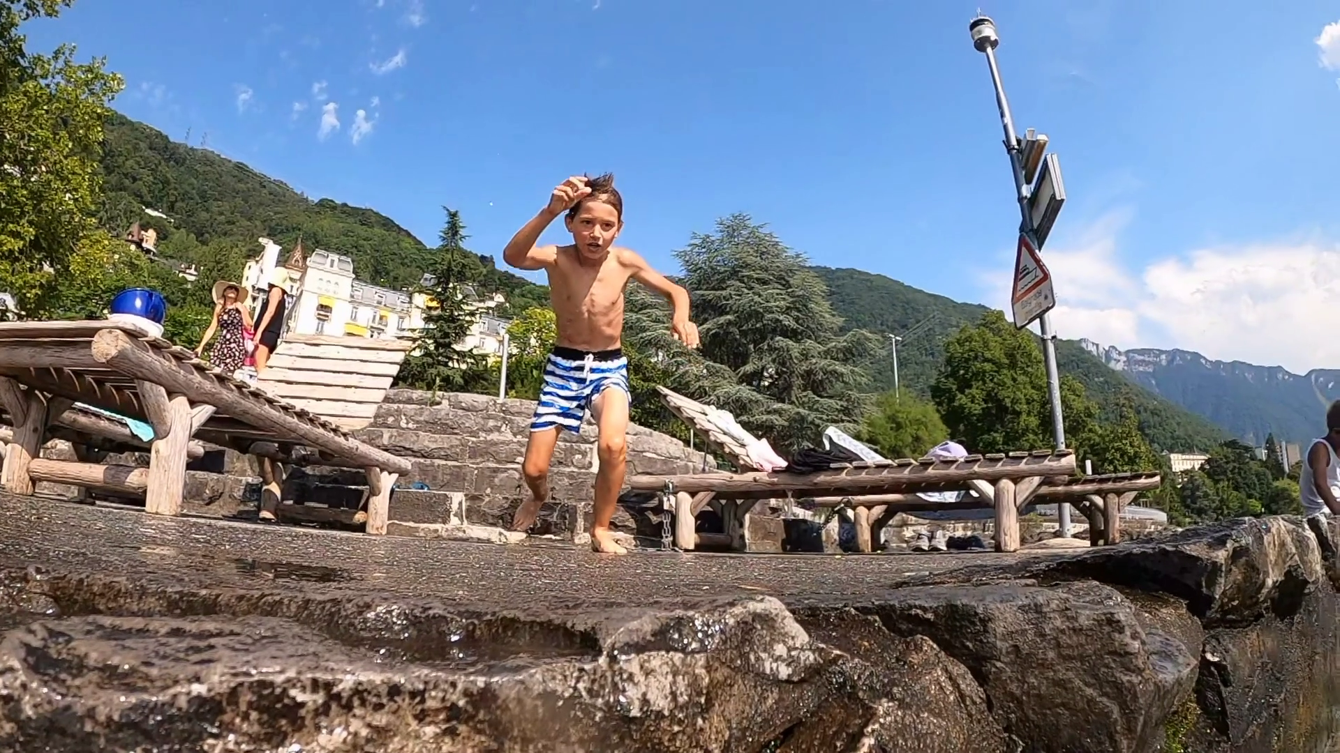 Boy Dives Into Lake Child Jumping Into Fresh Stock Footage SBV ...