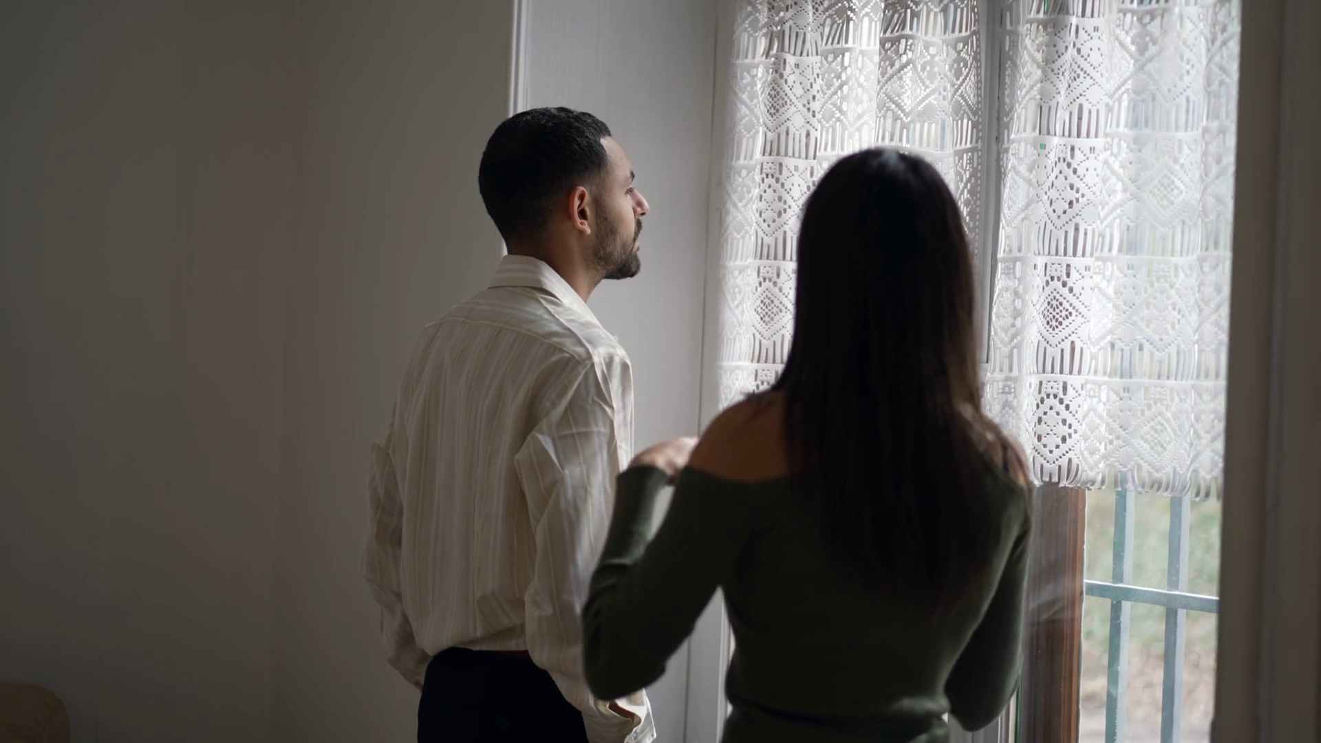 Man Standing Facing Window In Silence Stock Footage SBV-348729886 ...