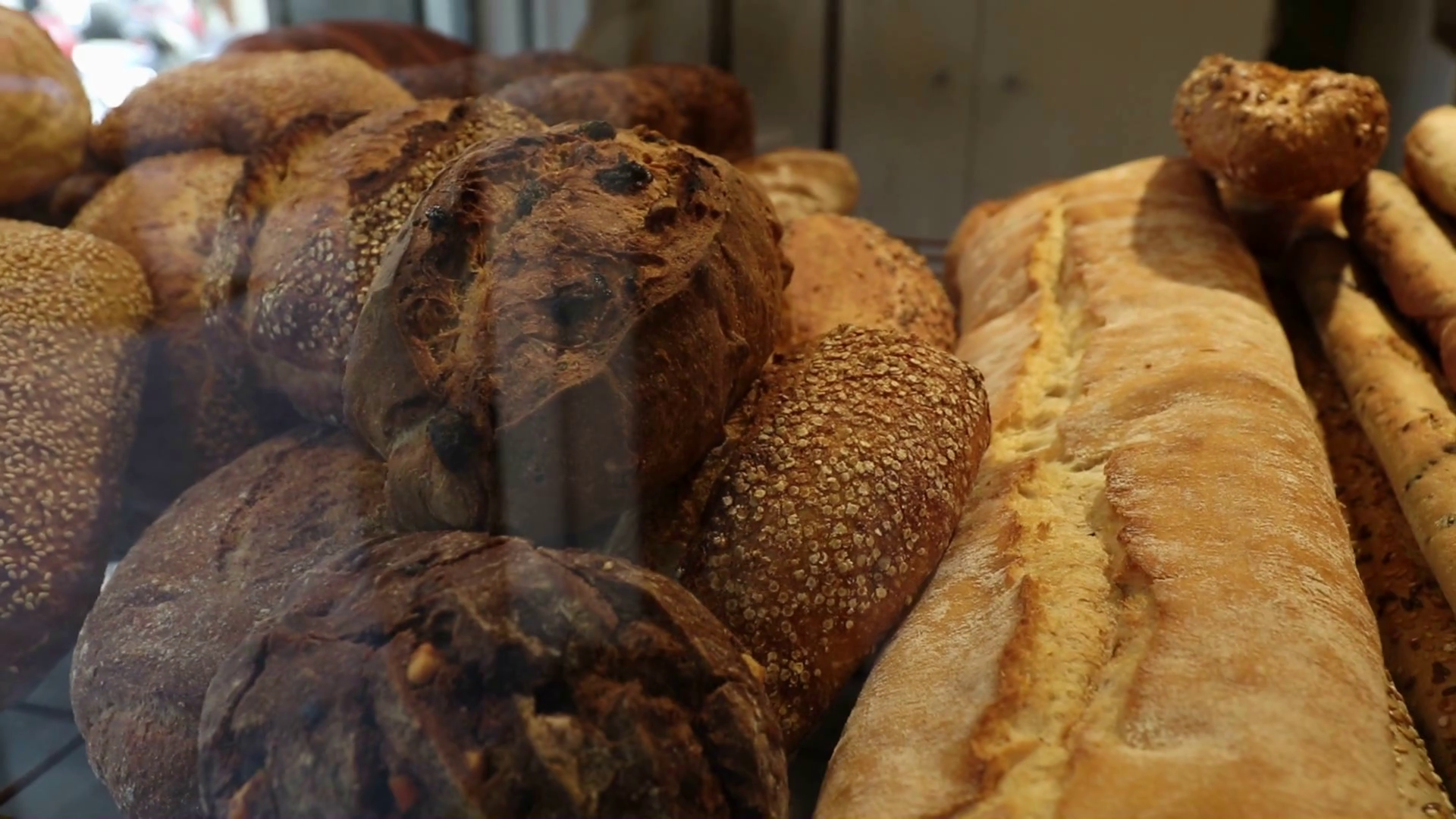 Bread Selection: Tempting Array On Bakery Stock Footage SBV-348438132 ...