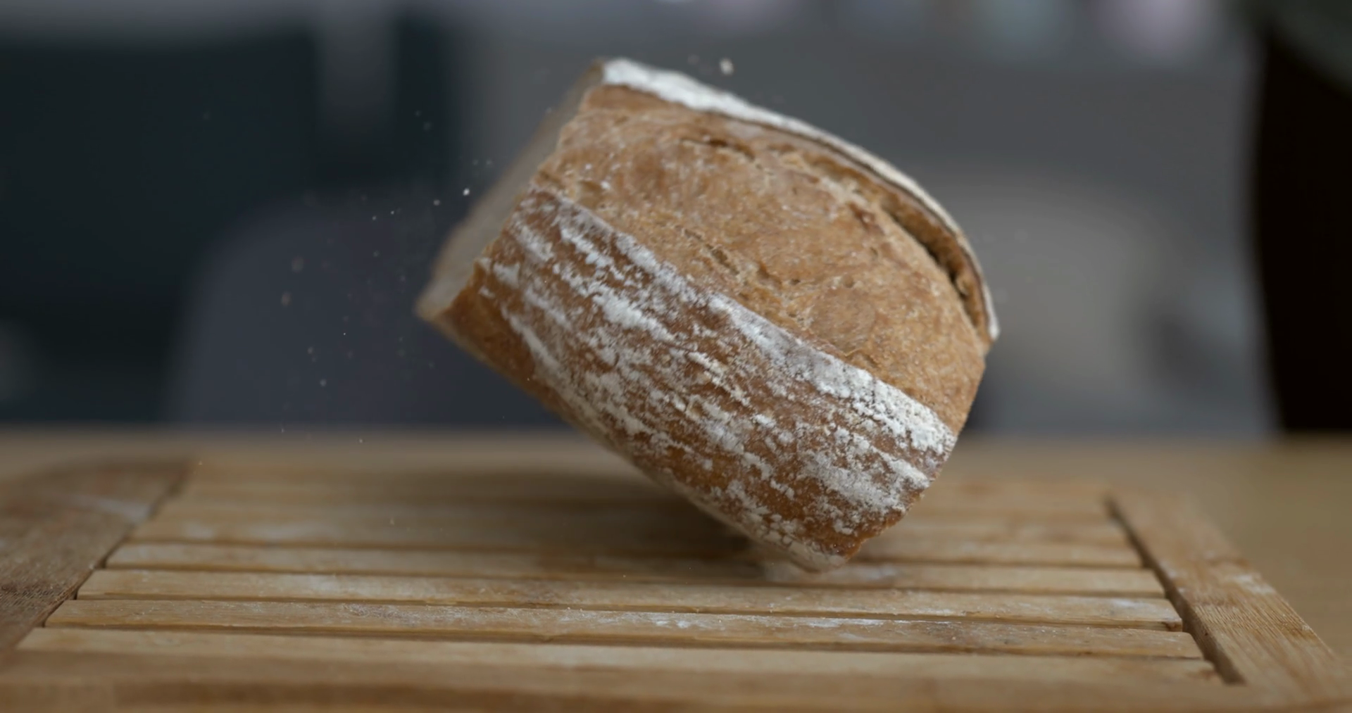 Slow-motion Fall Of Wholewheat Bread Amidst Stock Footage SBV-348491009 ...