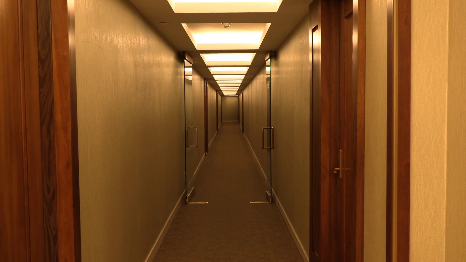 View Of Long Empty Corridor In Hotel Building Stock Footage SBV ...