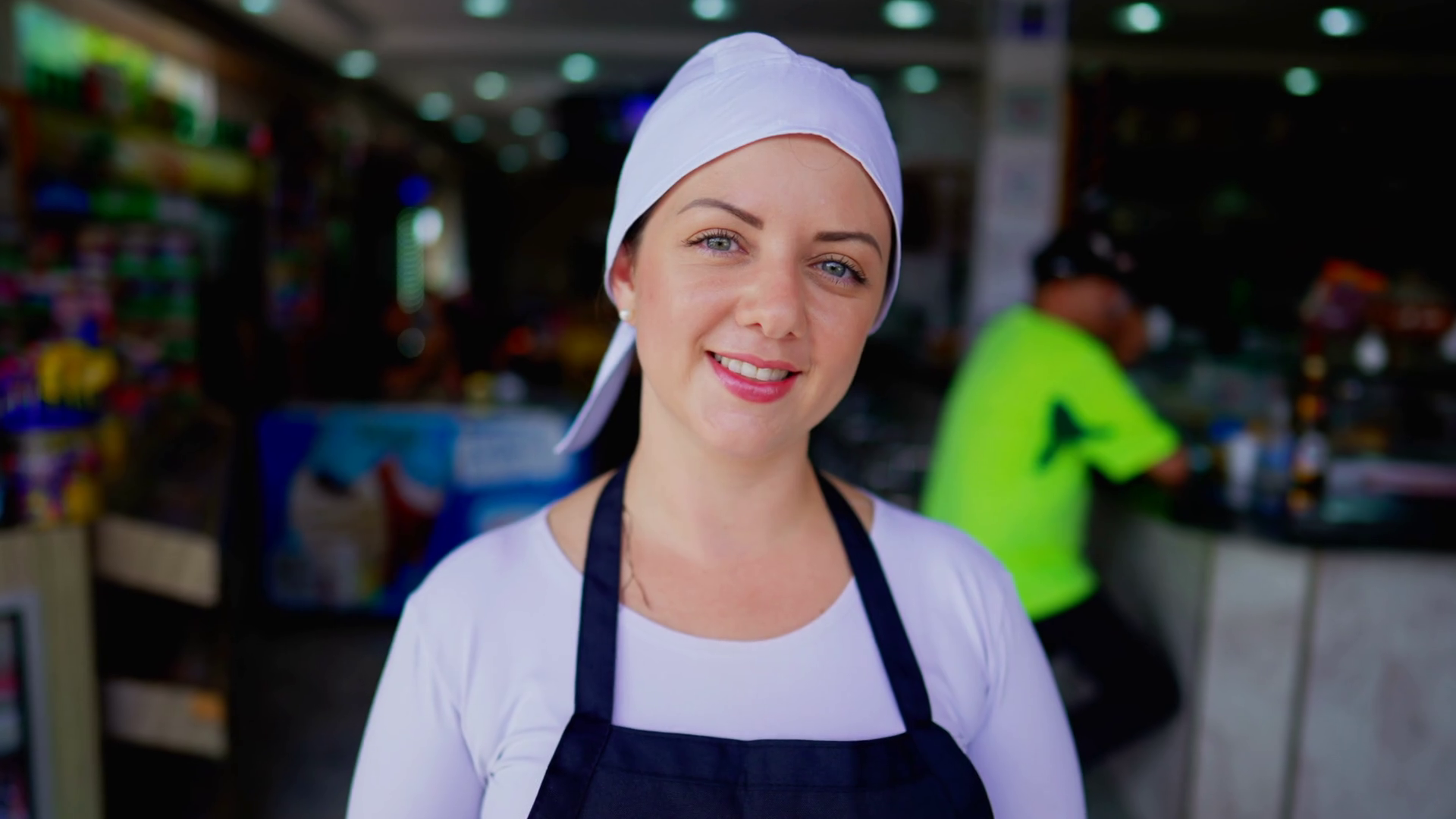 Portrait Of Waitress Smiling At Camera Stock Footage SBV-348471086 ...