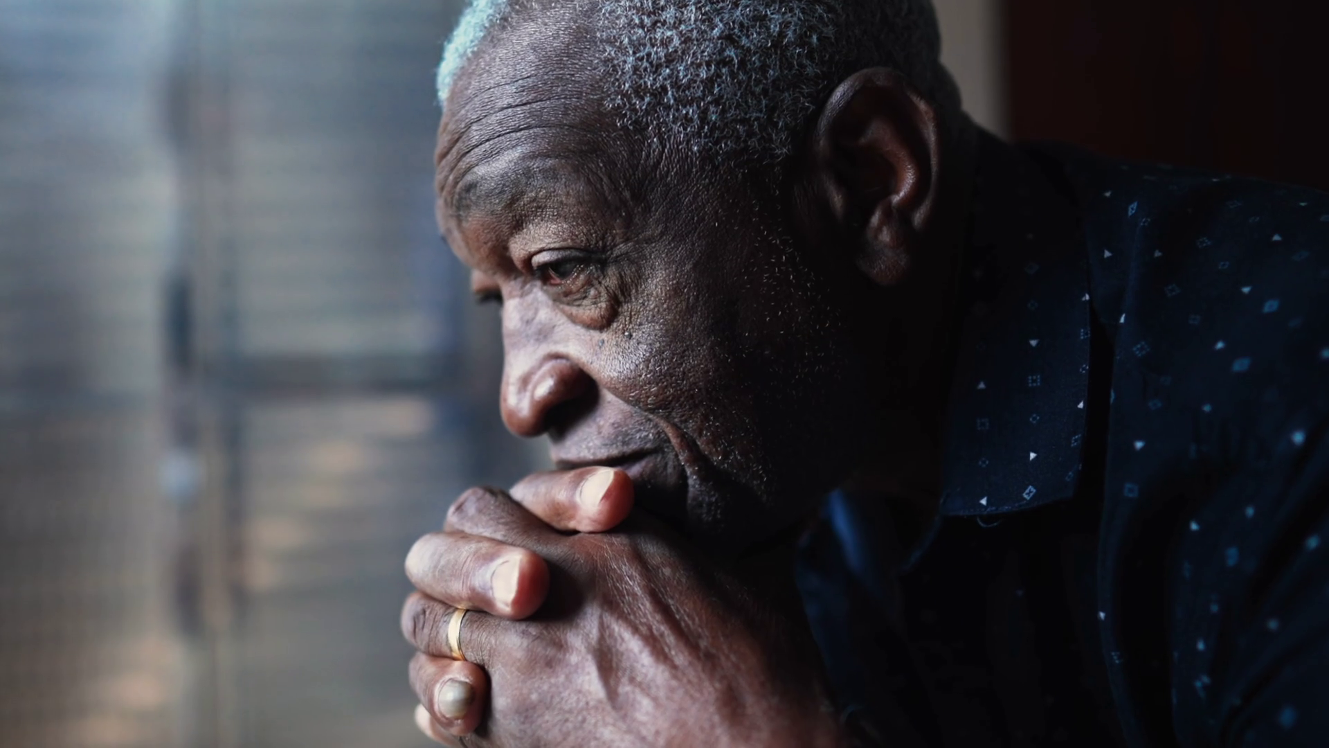 Close-up Of Introspective Senior Man's Face Stock Footage SBV-348471172 ...