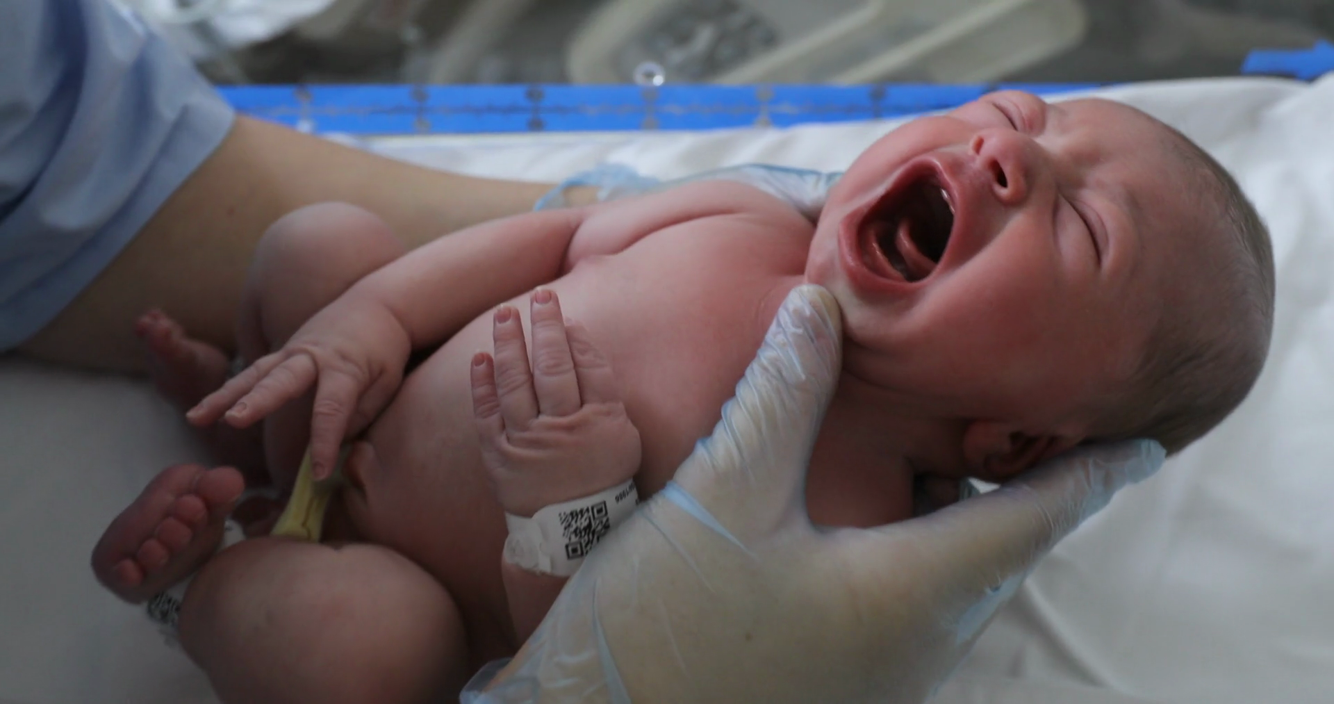 Soothing Moments: Calming Crying Newborn At Stock Footage SBV-348433209 ...