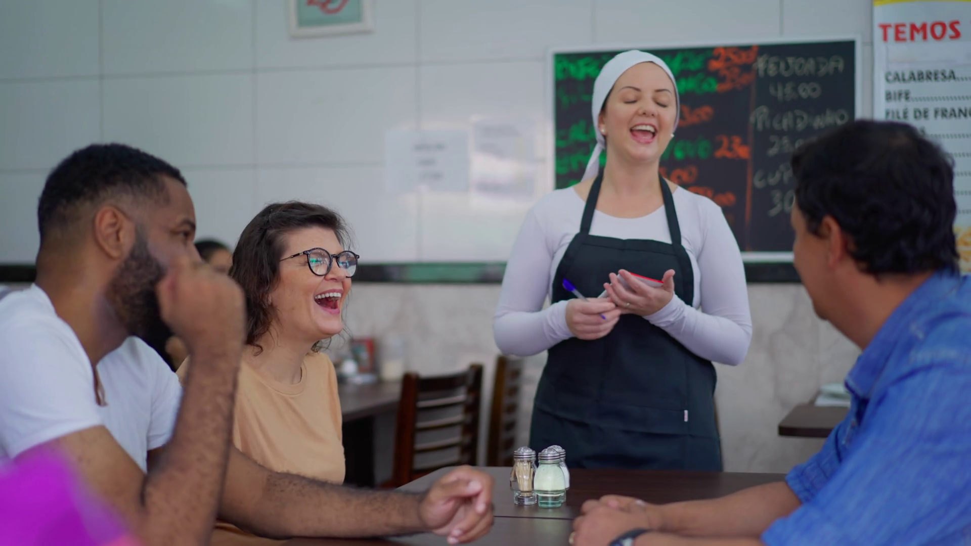 Candid Restaurant Scene Of Waitress Stock Footage SBV-348498686 ...
