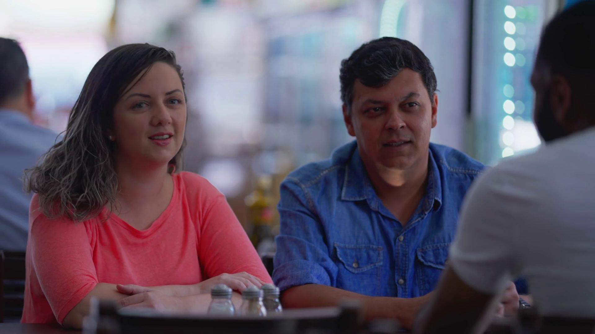 Couple In Conversation With Friend Sitting Stock Footage SBV-348498673 ...
