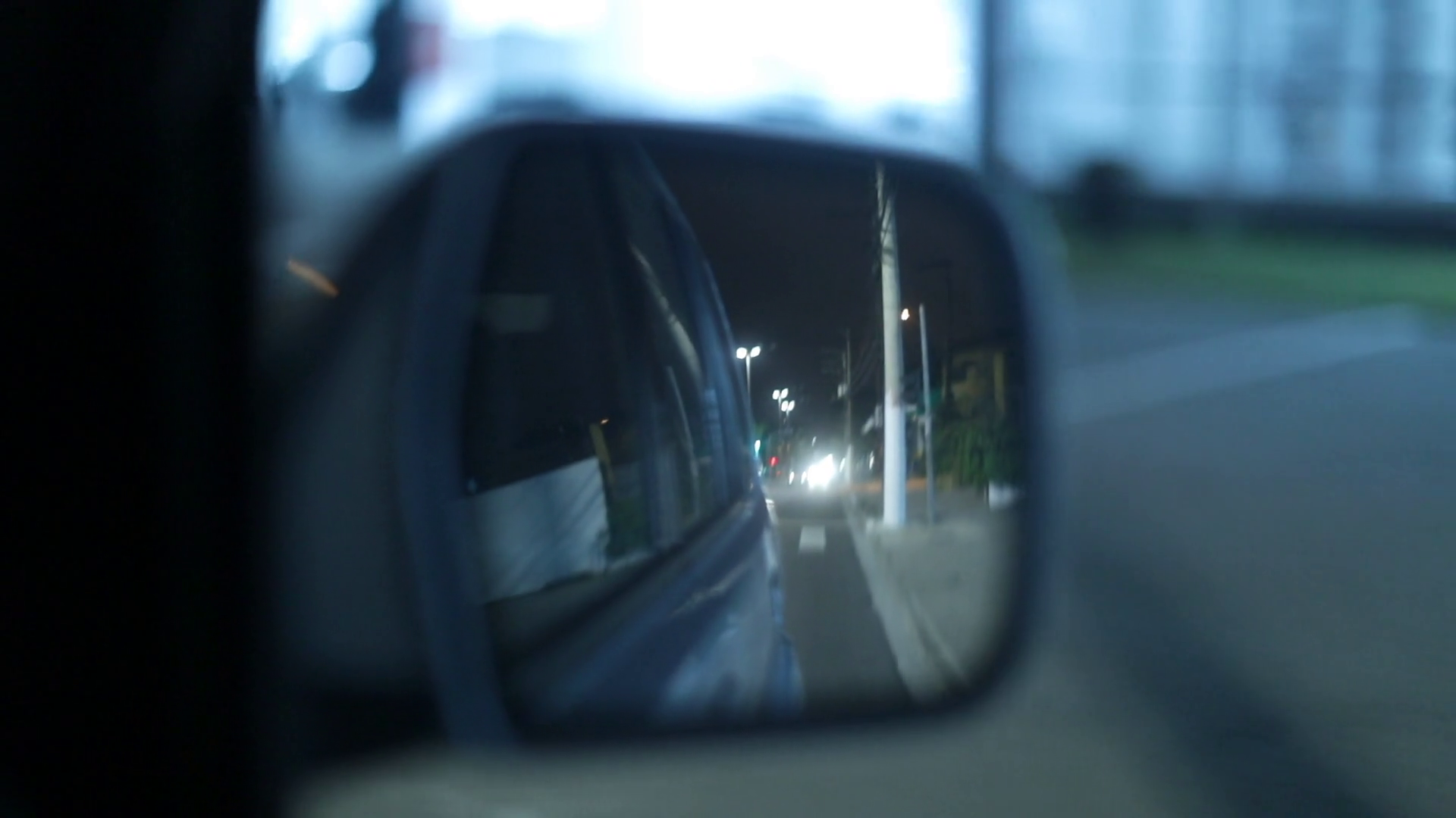 Car Rear View Mirror Driving At Night 5 Stock Footage SBV-348499259 ...