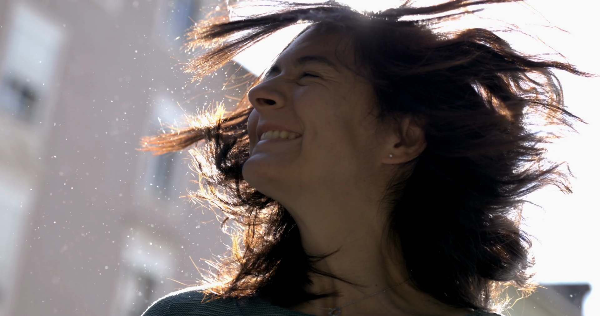 Carefree Woman Shaking Hair In Super Slow Stock Footage SBV-348482736 ...