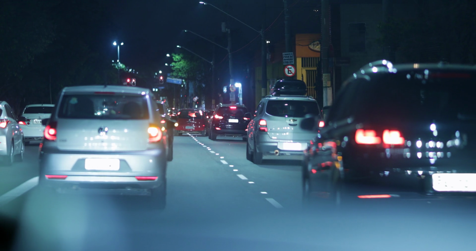 Cars Driving On Road At Night Stuck In Stock Footage SBV-348480940 ...