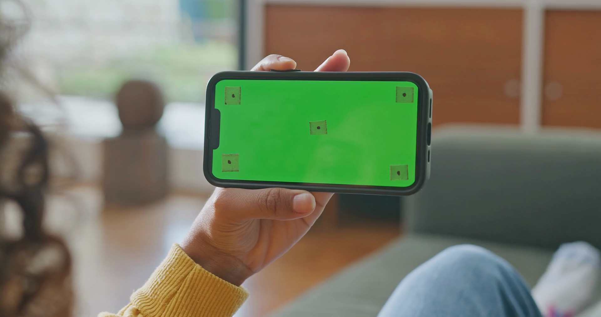 Female Hand Holding Horizontal Smartphone Stock Footage SBV-348242898 ...