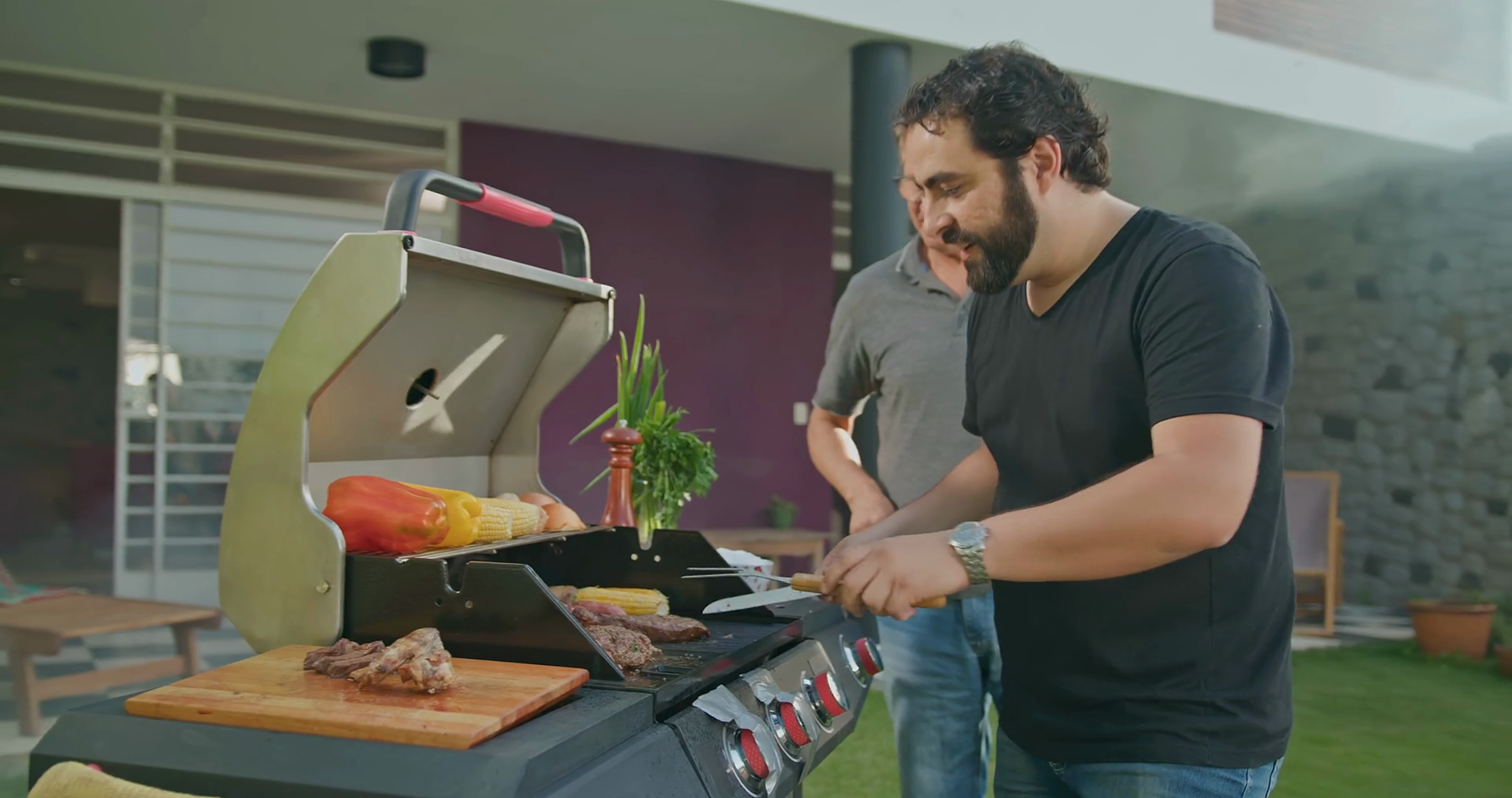 Grilling Good Times: Chef Prepping Bbq In Stock Footage SBV-348243160 ...