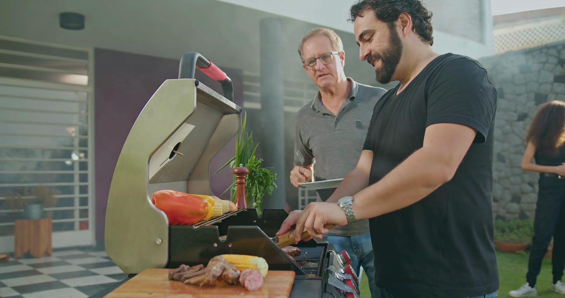 Summer Bbq Delight: Chef Preparing Meat At Stock Footage SBV-348243176 ...