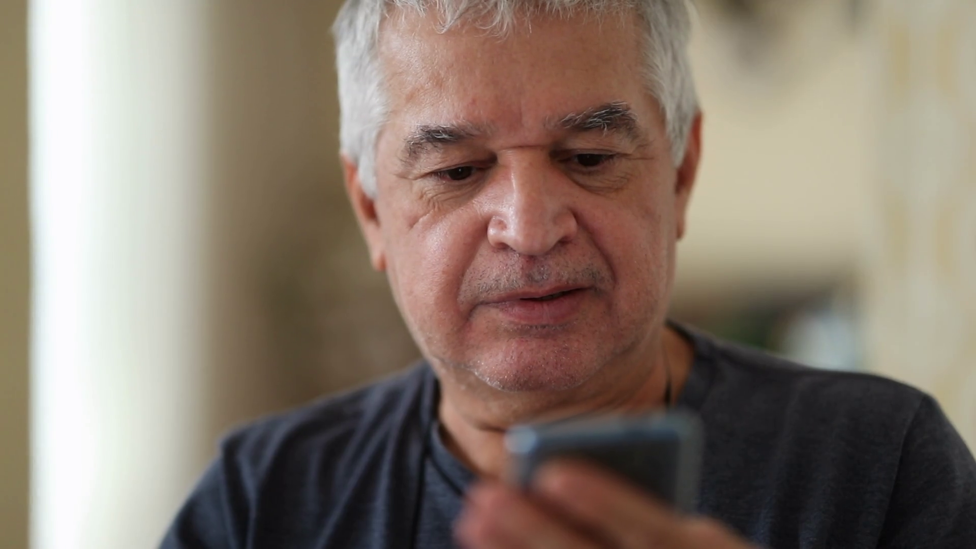 Casual Elder Man Using Cellphone Device Stock Footage SBV-348712752 ...