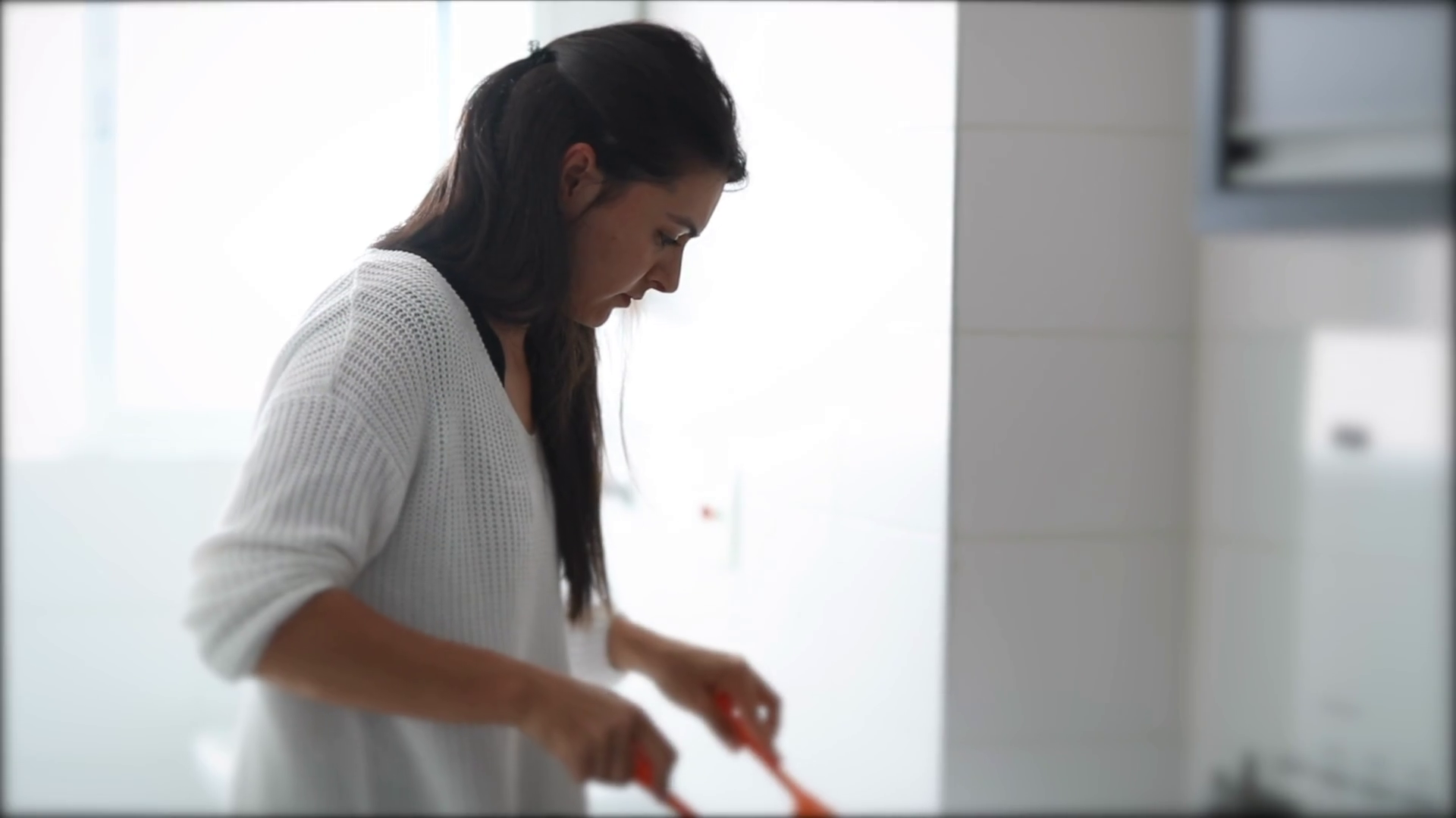 Casual Woman Cooking In Kitchen At Home Stock Footage SBV-348539948 ...