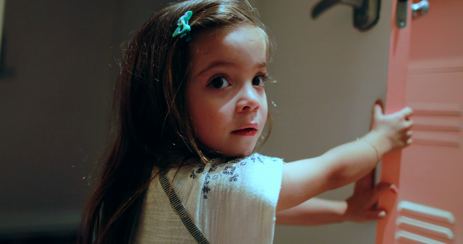 Door Duty: Little Girl Responsible Closes Stock Footage SBV-348424567 ...