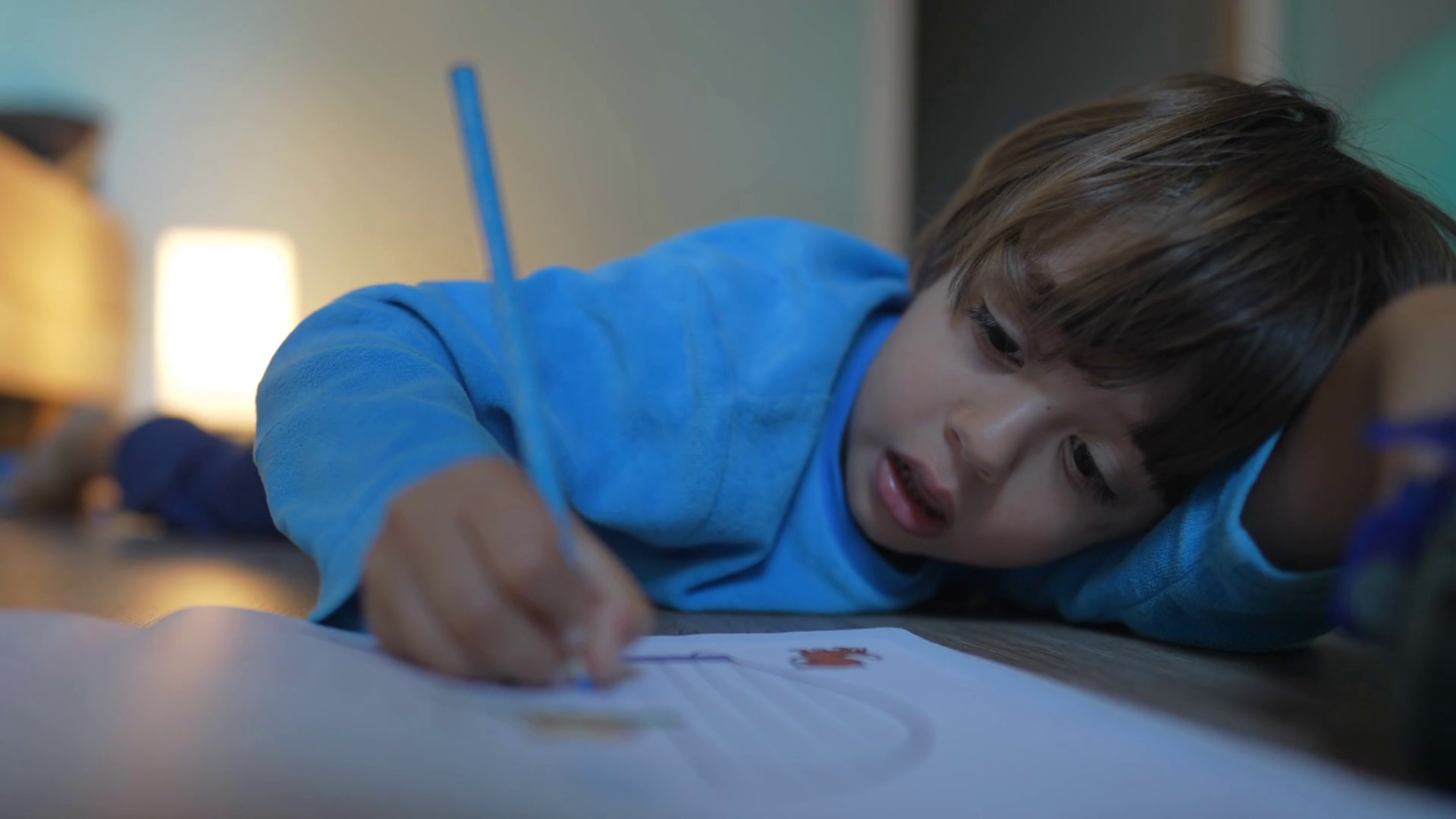 Child Drawing On Paper With Coloring Pen Stock Footage SBV-348862171 ...