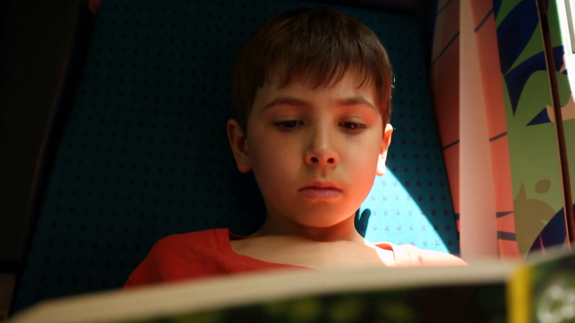 Child Reading On Public Transportation Kid Stock Footage SBV-348437900 ...
