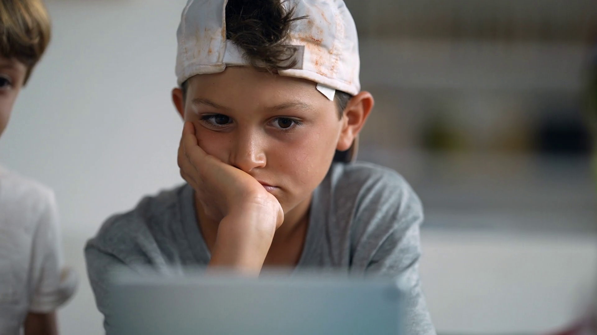 Child Watching Tablet Screen Kids Staring At Stock Footage SBV ...