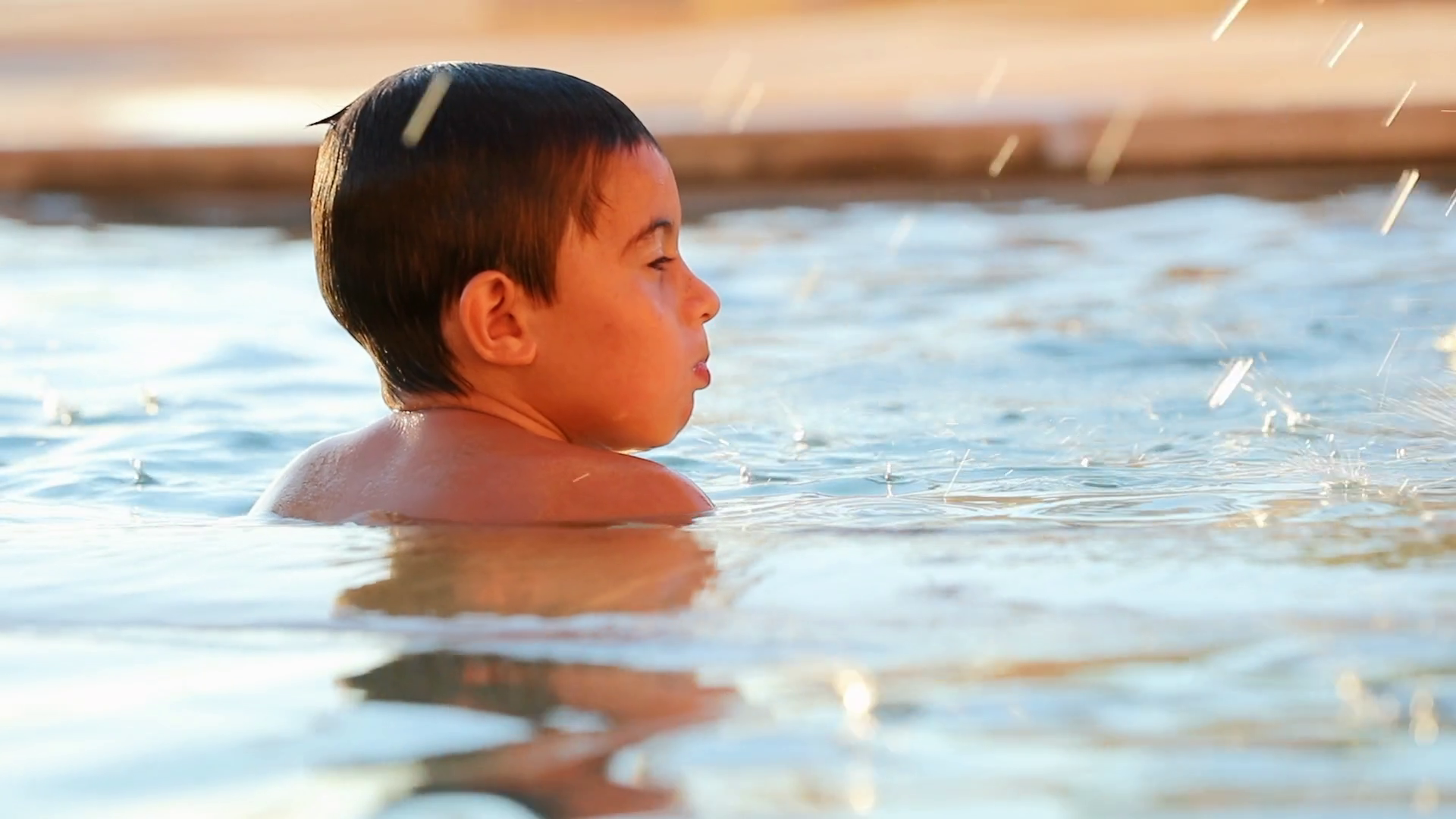 Children At Pool Having Fun Little Boy Stock Footage SBV-348780532 ...