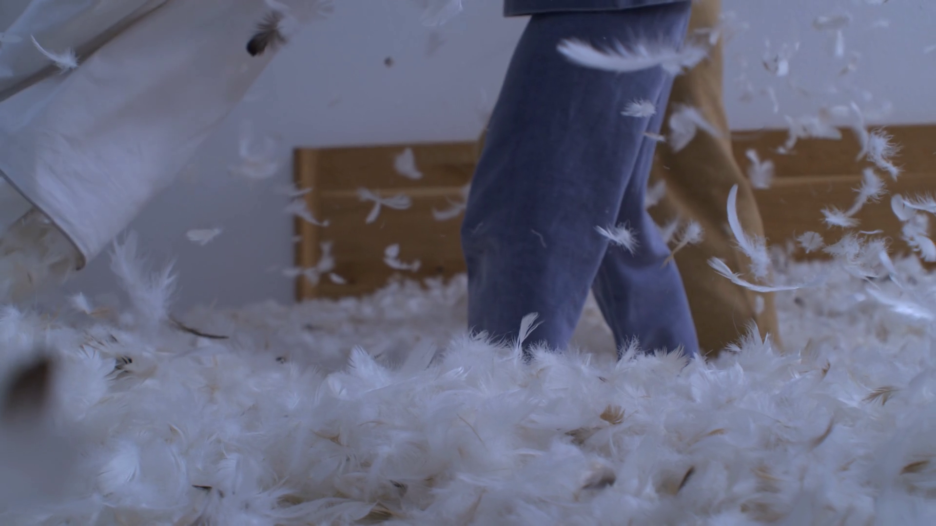 Children Playing Pillow Fight With Feathers Stock Footage SBV-348821130 ...