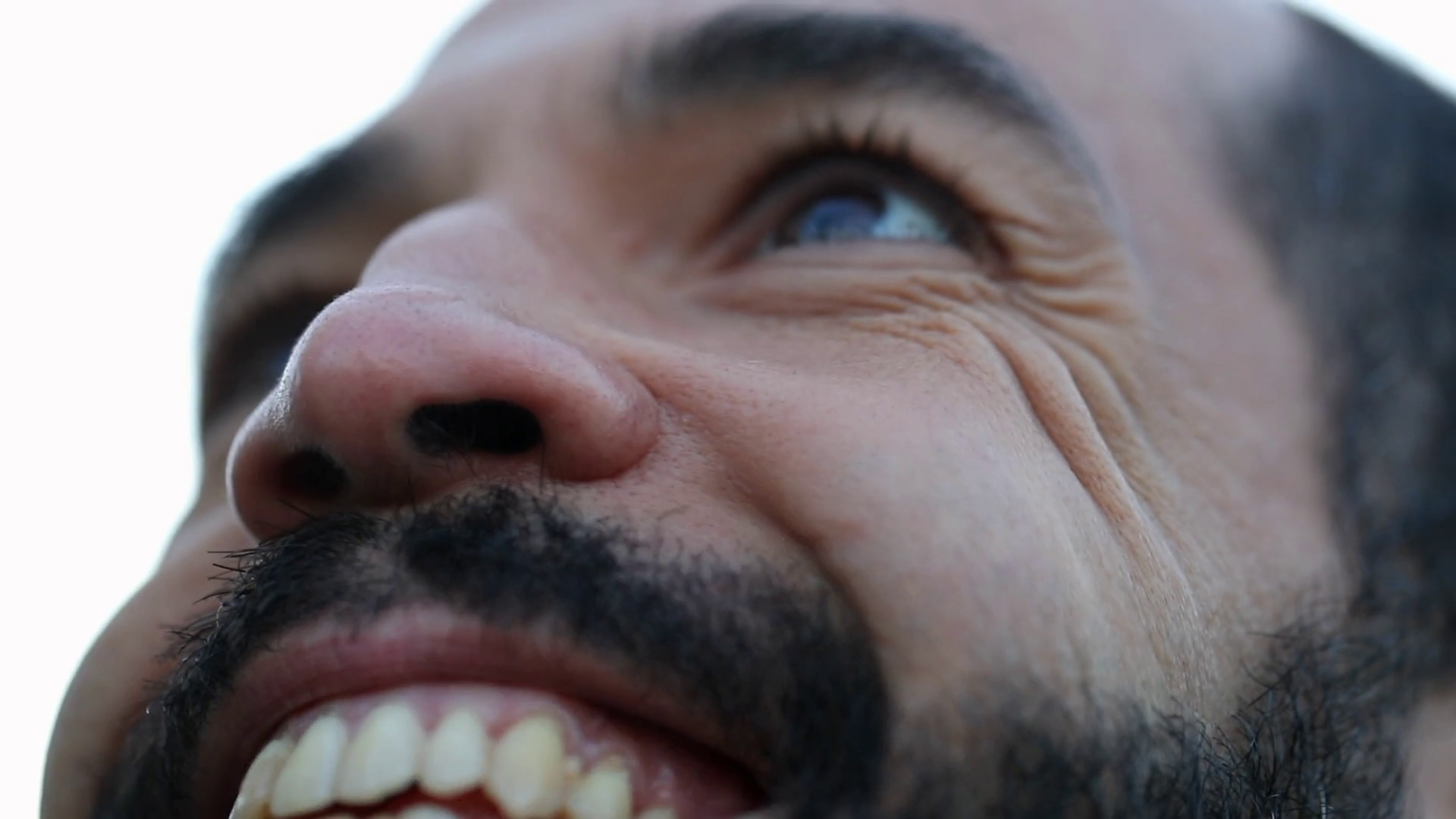 Close Up Man Eyes Smiling Hopeful Happy Stock Footage SBV-348632857 ...