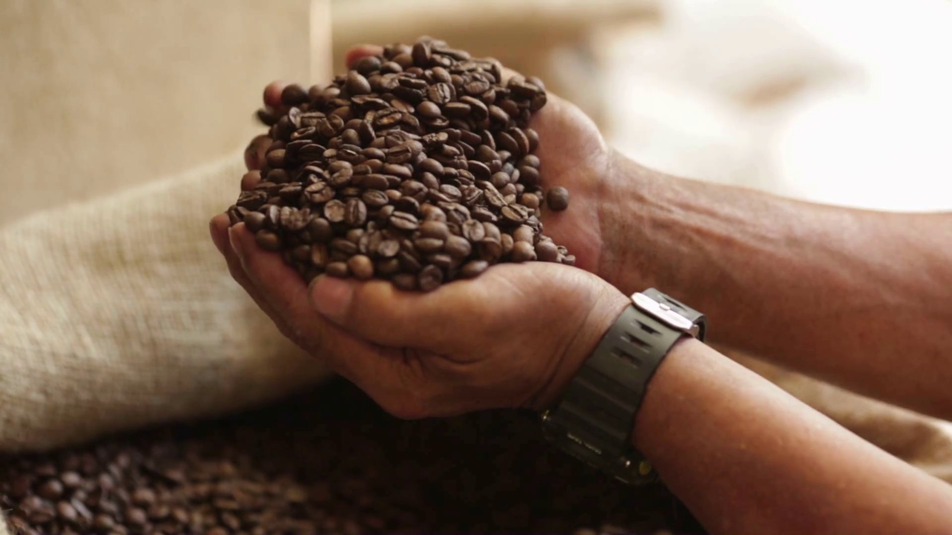 Close Up Of Hands Plunging Inside Coffee Stock Footage SBV-348436253 ...