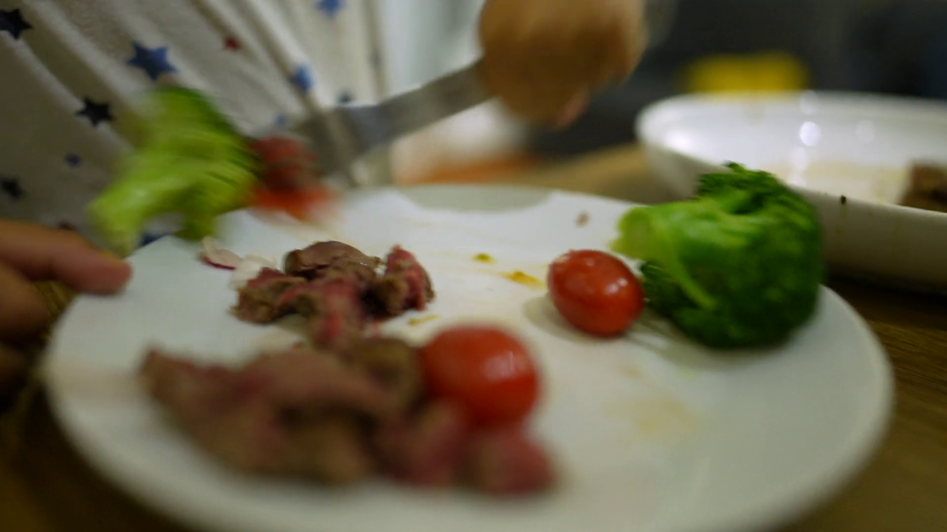 Close Up Mother Cutting Food On Plate Stock Footage SBV-348944866 ...