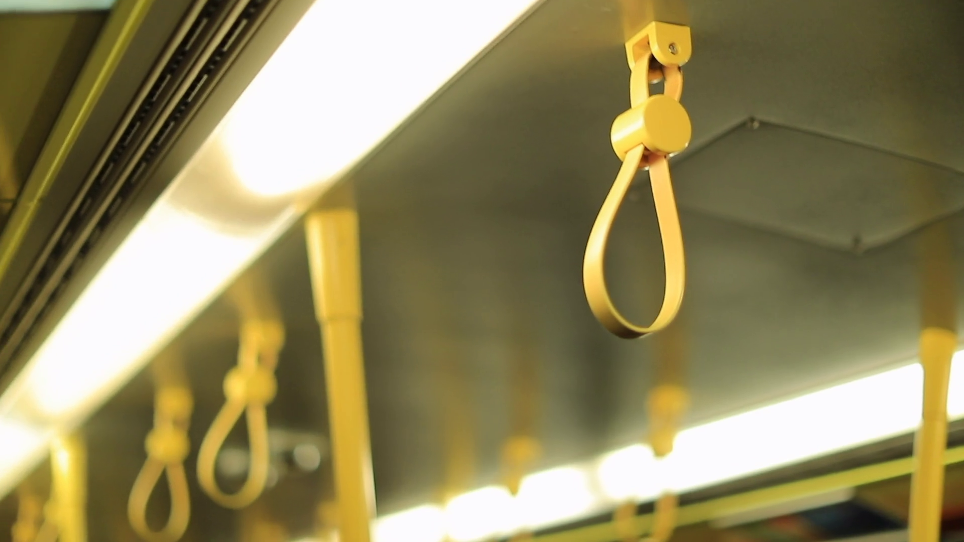 Close Up Yellow Hand Grab In Subway Metro Stock Footage SBV-348545631 ...