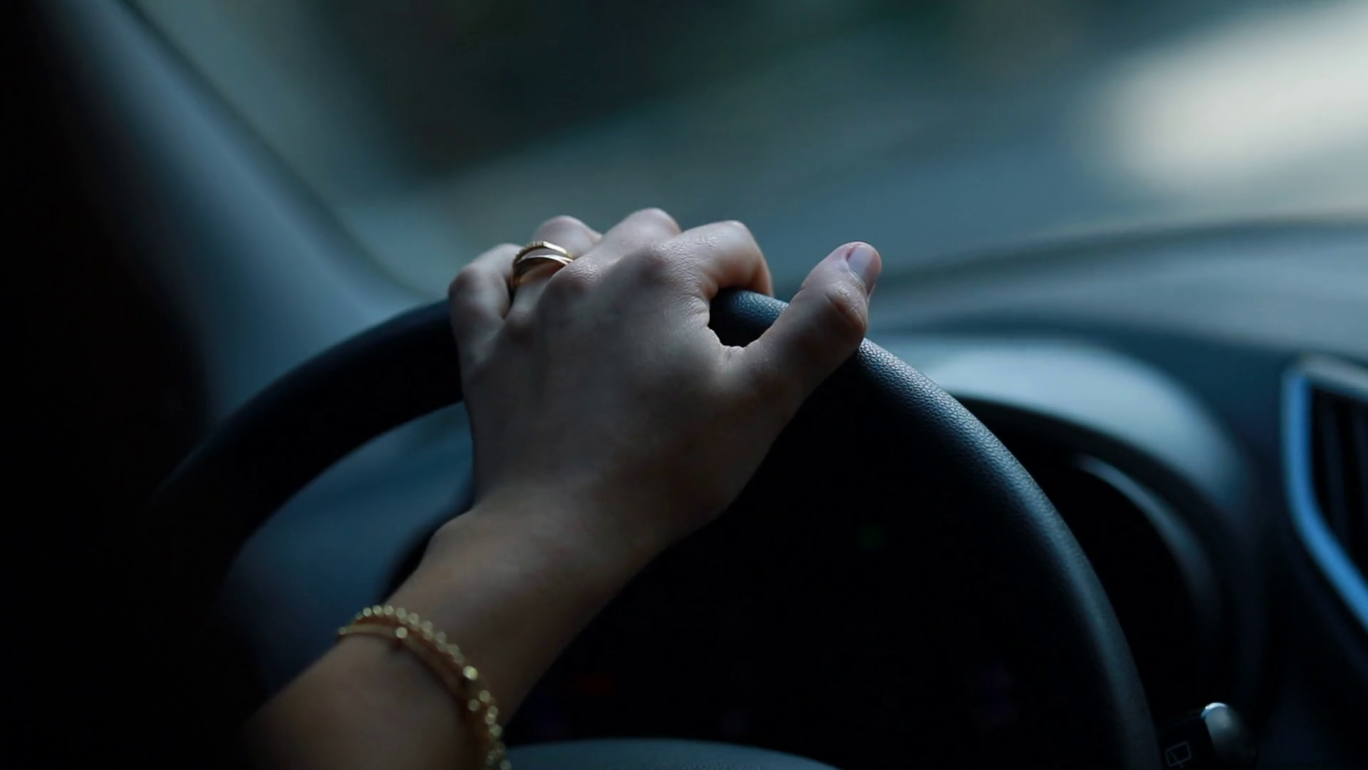 One-handed Drive: Closeup Of Girl's Hand Stock Footage SBV-348423444 ...