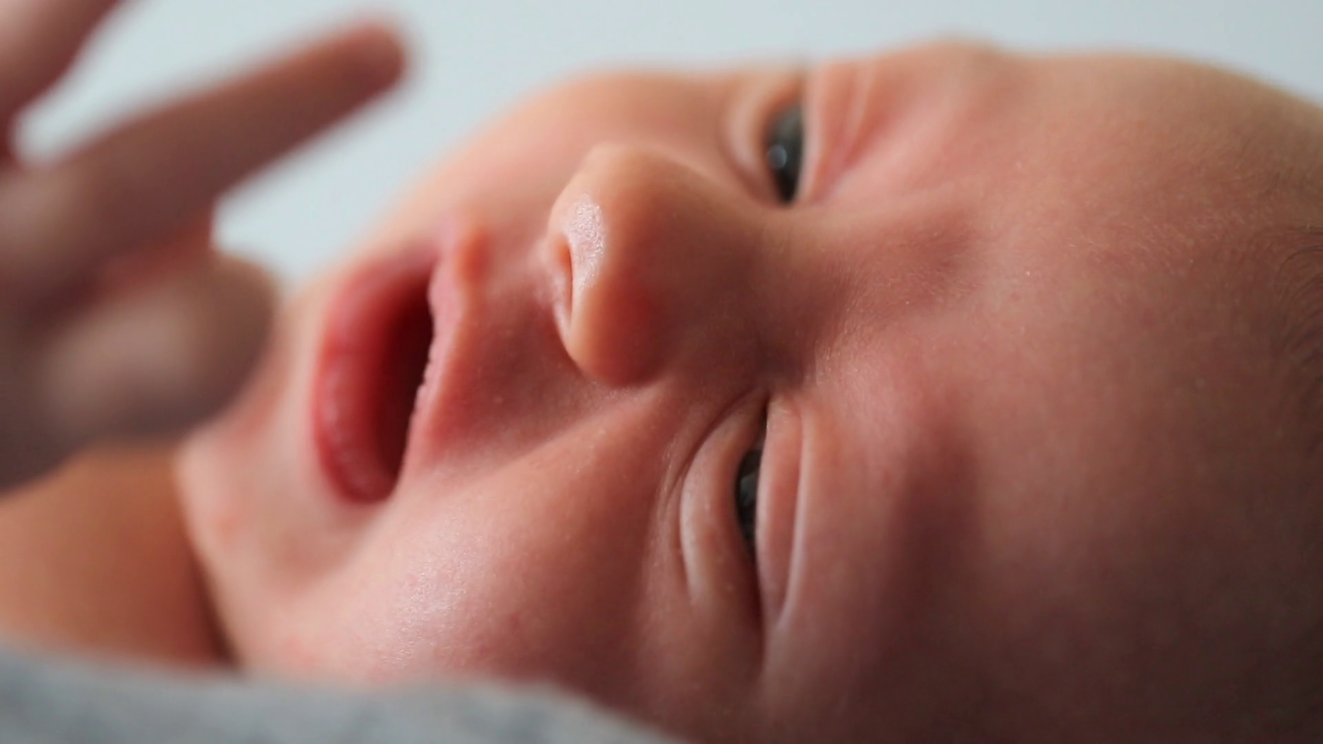 Newborn Baby's Macro Gaze: Closeup Of Stock Footage SBV-348430910 ...