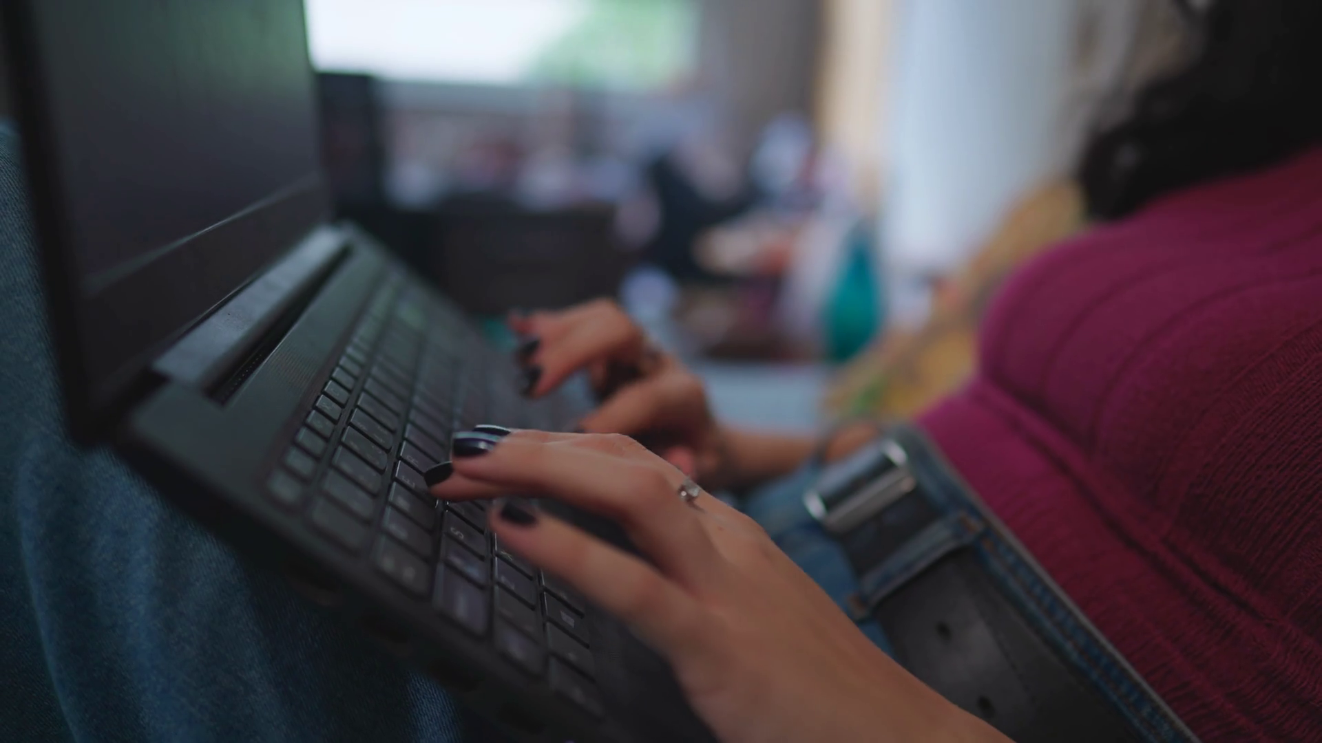 Closeup Woman Hands Typing On Keyboard Stock Footage SBV-348491261 ...