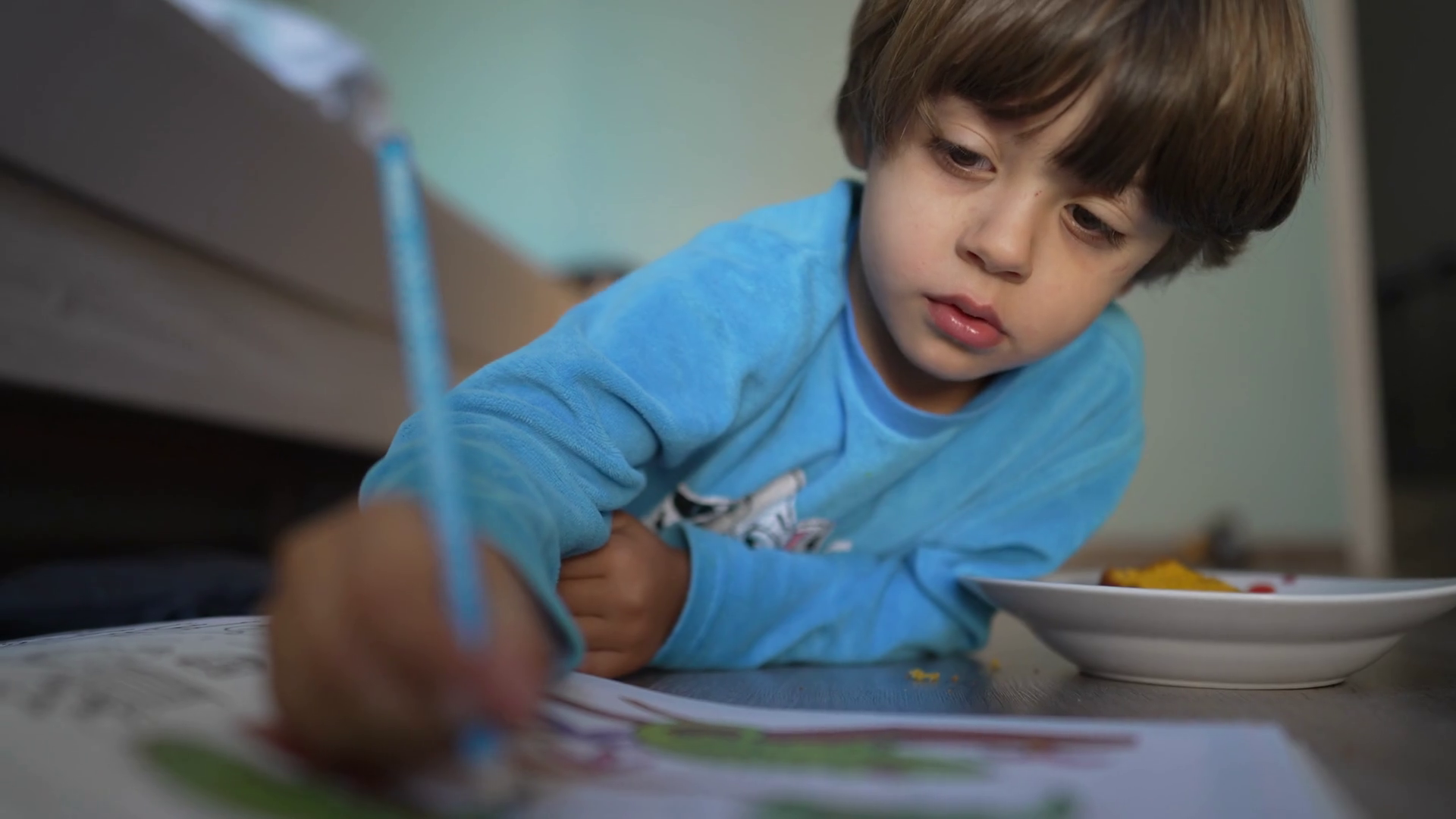 Concentrated Child Doing School Activity Stock Footage SBV-348865039 ...