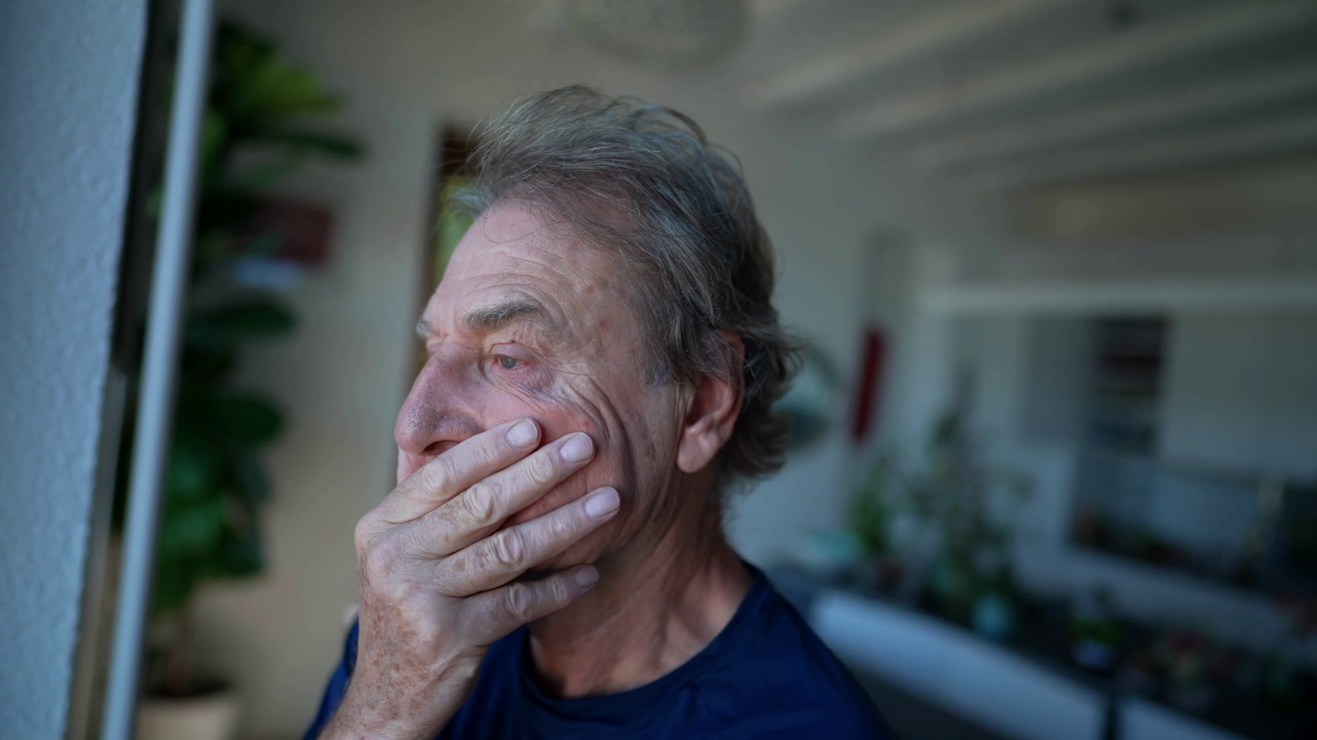 Concerned Senior Man With Preoccupied Stock Footage SBV-348896182 ...