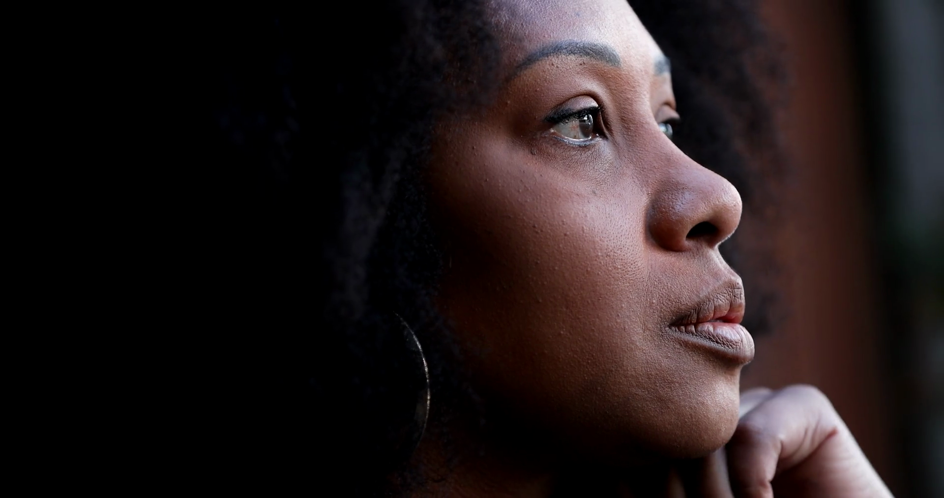 Contemplative African Woman Thinking Close Stock Footage SBV-348494621 ...