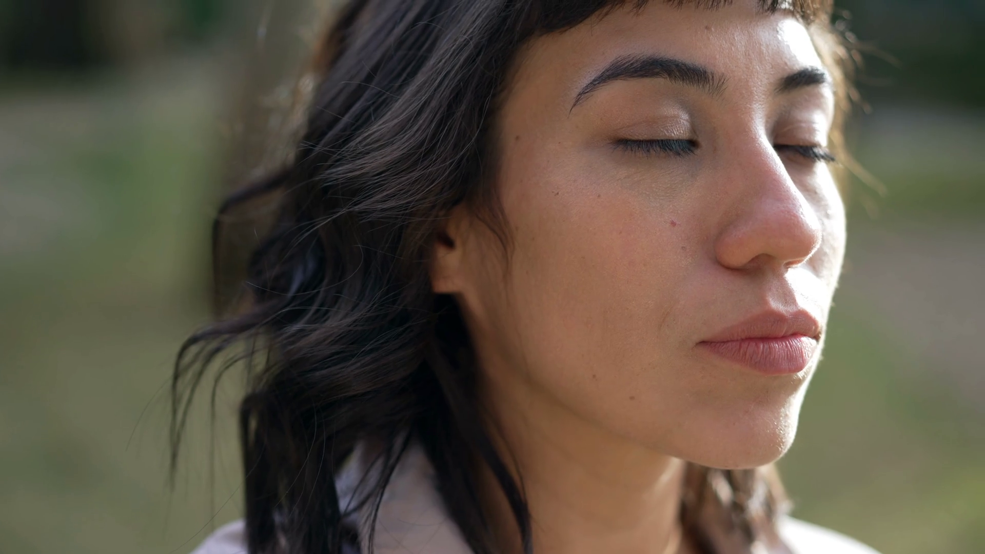 Contemplative Person With Eyes Closed In Stock Footage SBV-348860411 ...