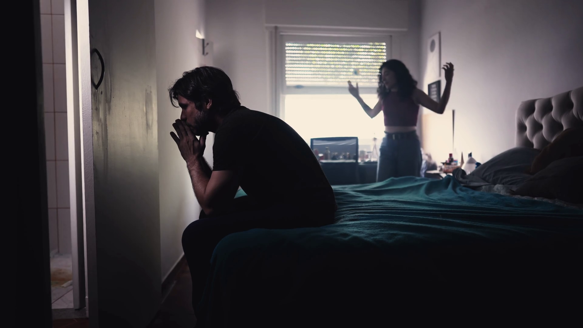 Couple Arguing Fighting In Bedroom Man Stock Footage SBV-348491310 ...