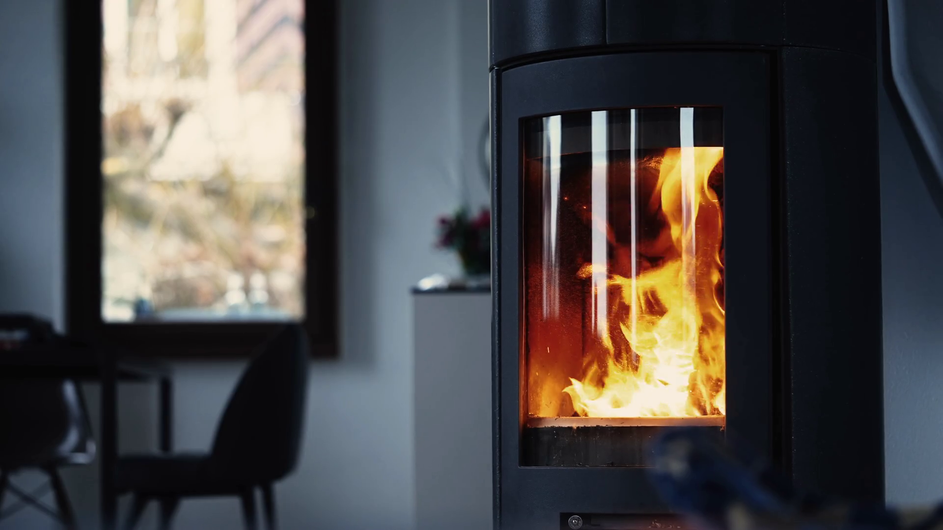 Cozy House Chimney Fire Place Fire Burning Stock Footage SBV-348685576 ...